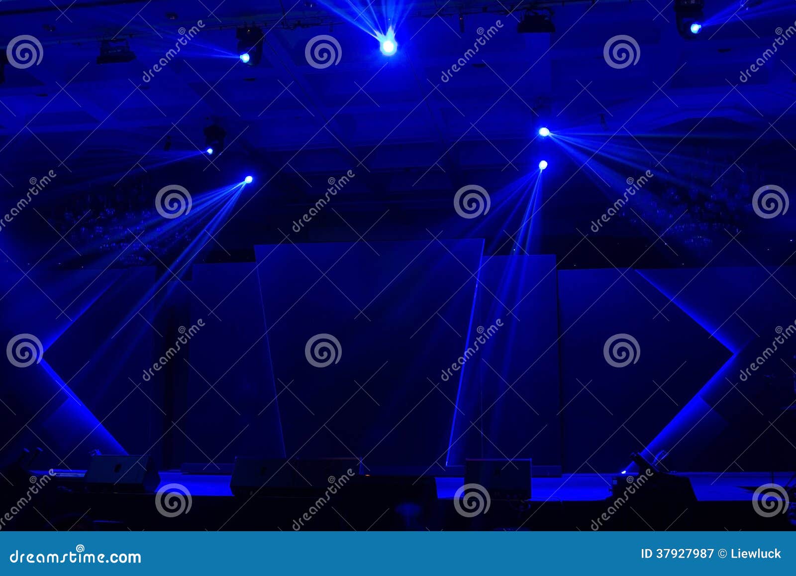Blue stage light stock image. Image of entertainment - 37927987