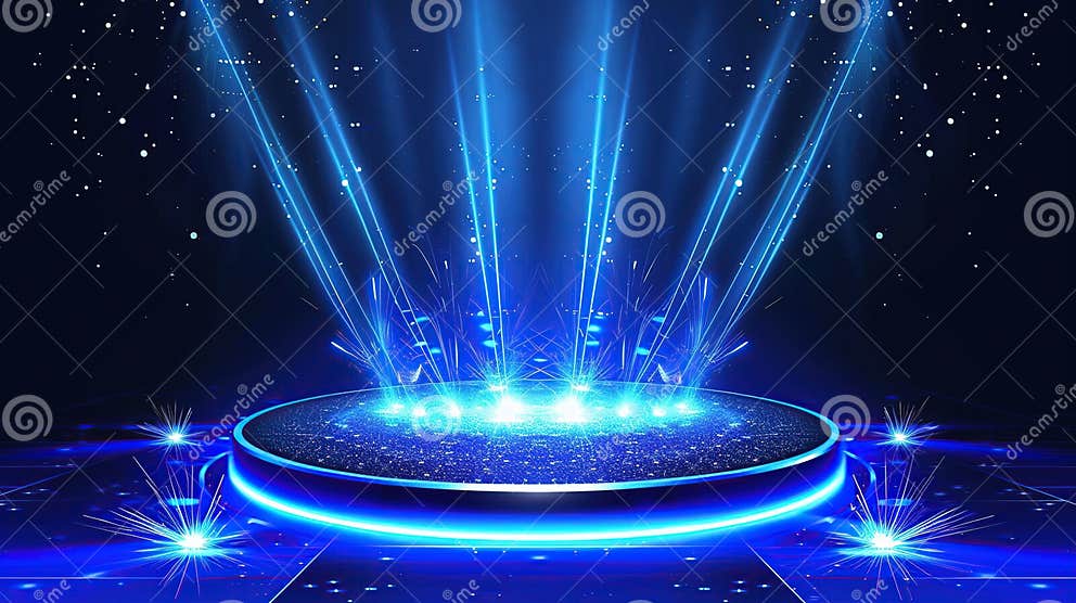 Blue Stage Light Effects stock illustration. Illustration of night ...