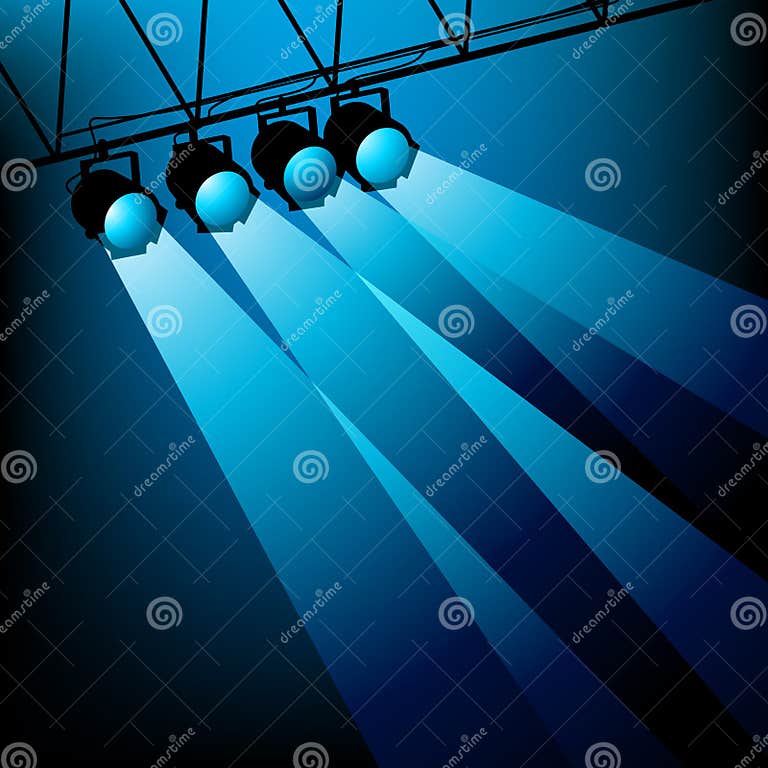 Blue Stage Lighting stock vector. Illustration of entertainment - 13748379