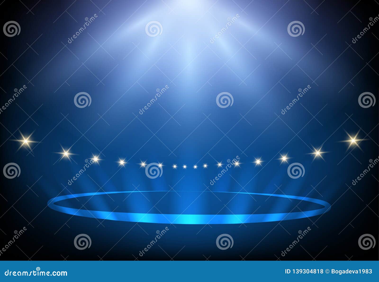 Blue Stage Lighting Illustration Stock Vector - Illustration of blur ...