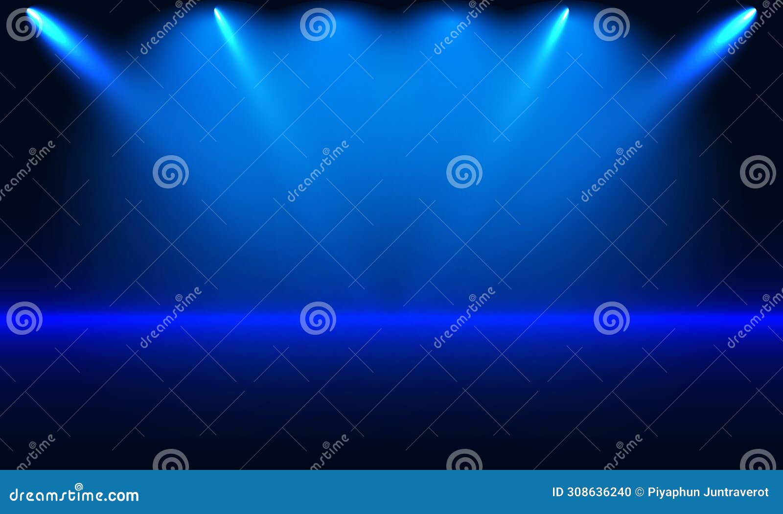 Blue Stage Lights on a Dark Background Stock Illustration ...