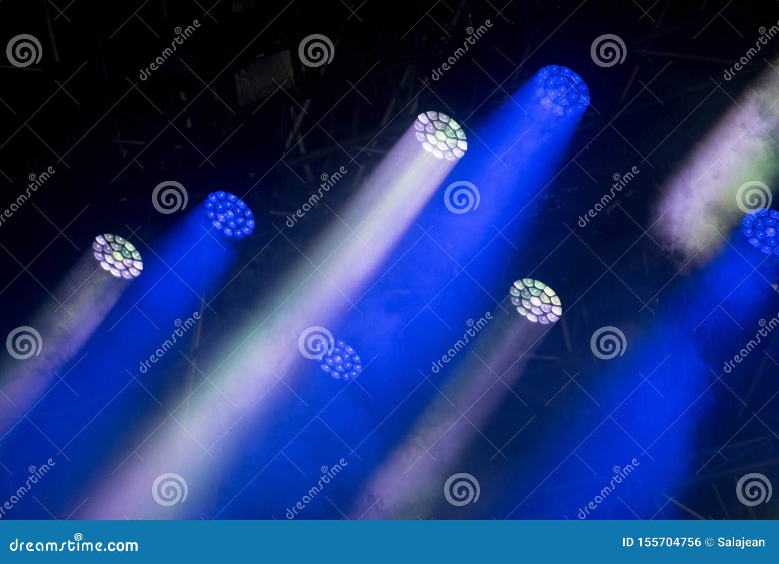 Blue stage lights stock photo. Image of musical, group - 155704756