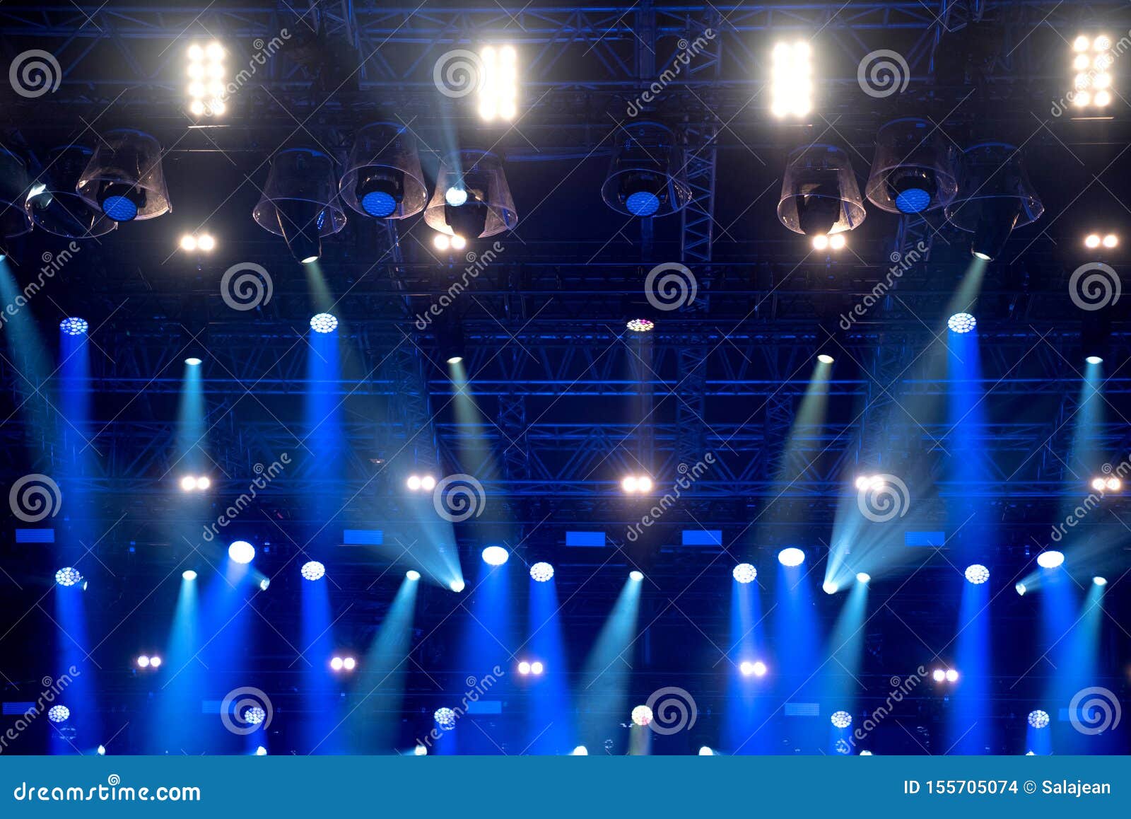 Blue stage lights stock photo. Image of concert, event - 155705074