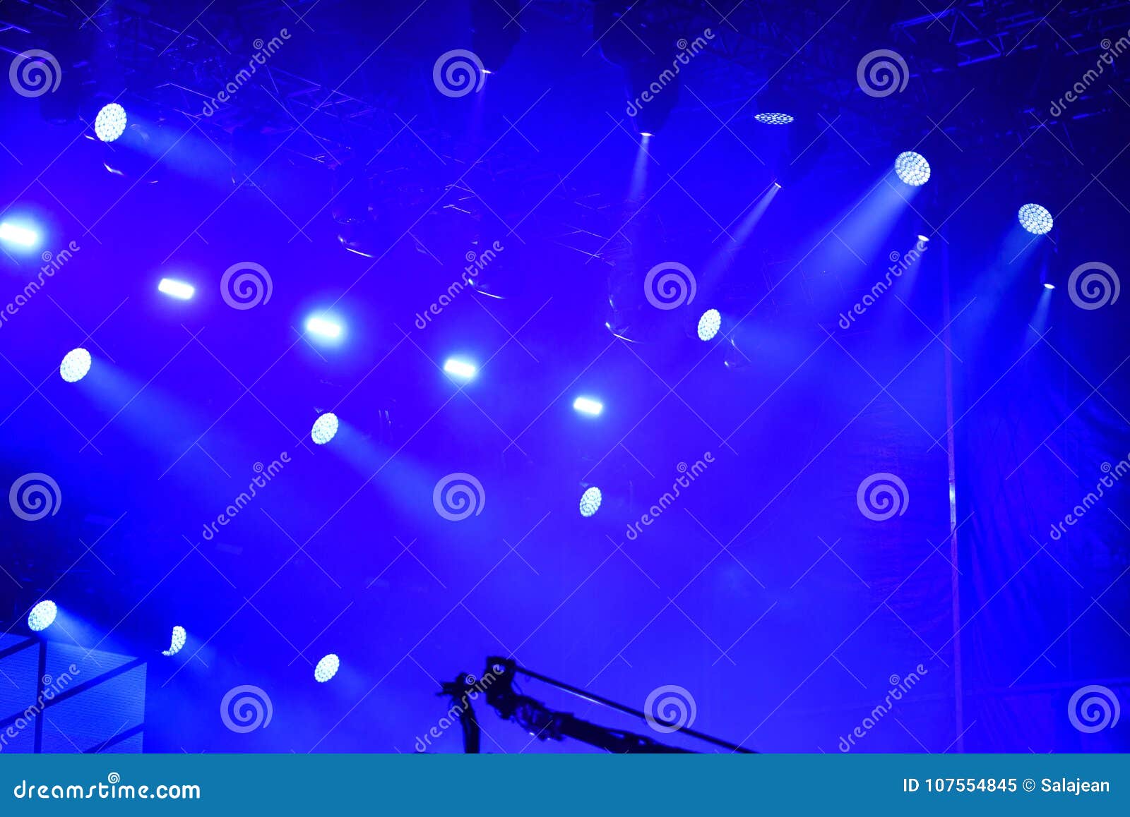 Blue stage lights stock image. Image of event, music - 107554845