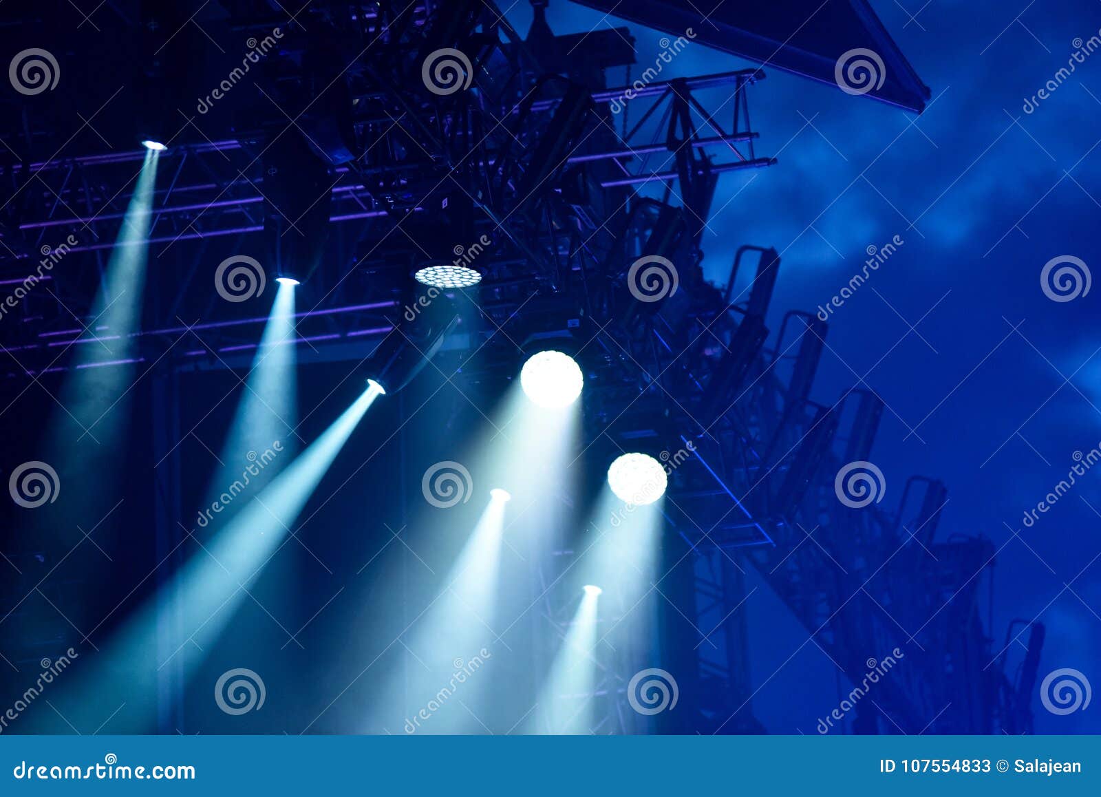 Blue stage lights stock image. Image of backdrop, design - 107554833