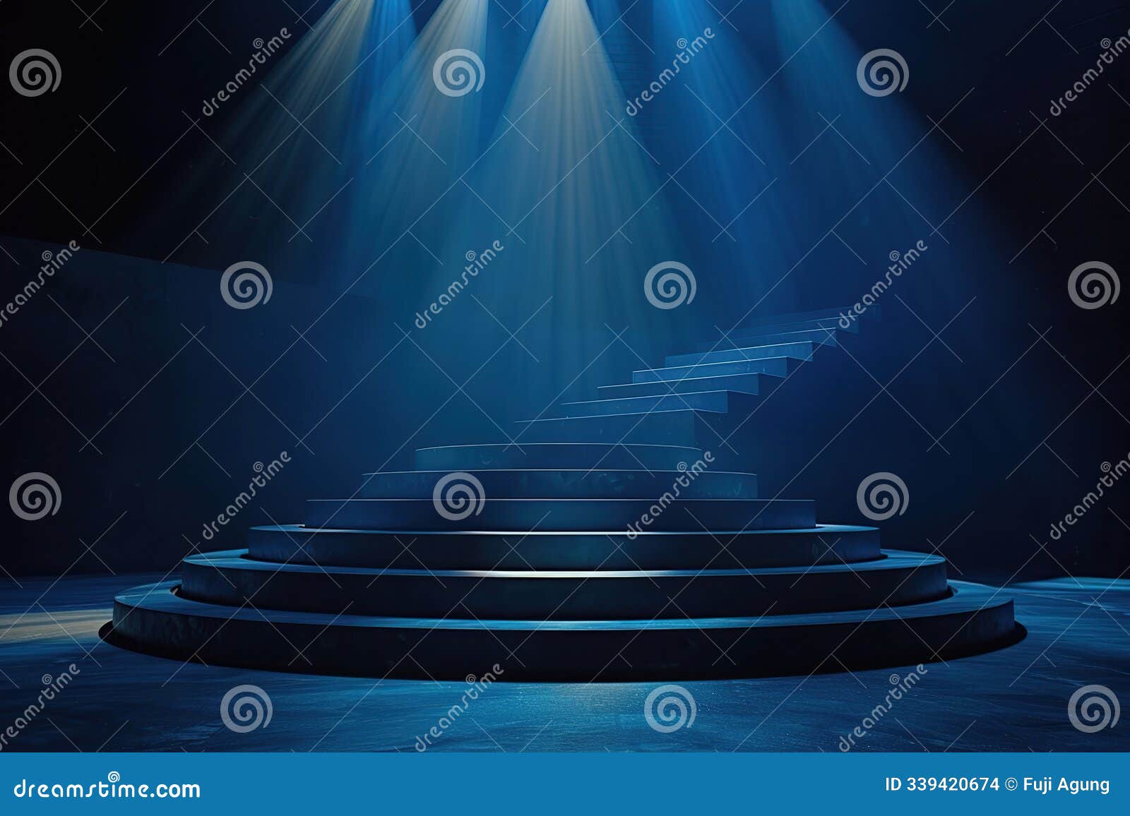 Blue Stage with Spotlight stock photo. Image of background - 339420674