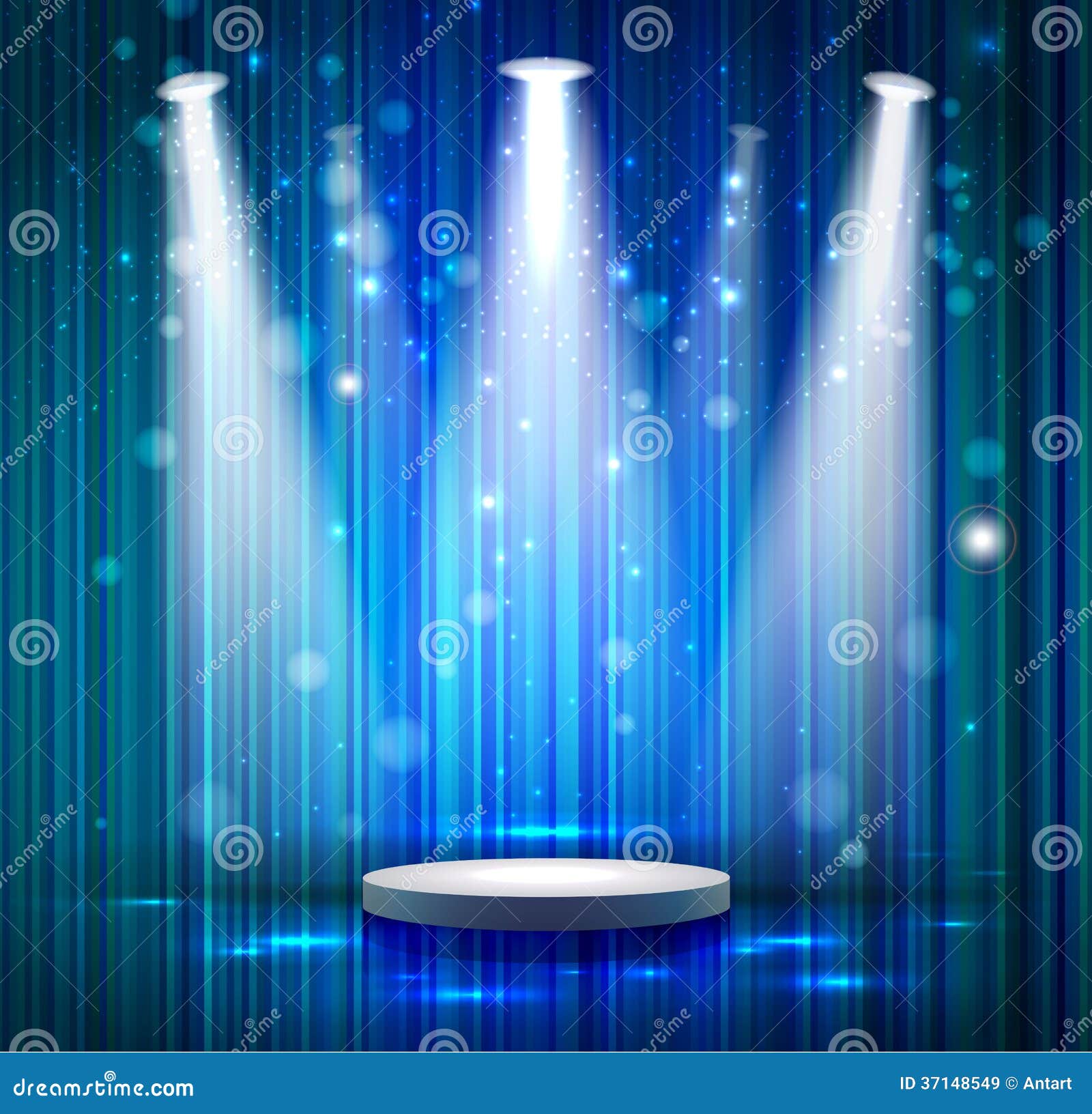 Blue stage stock vector. Illustration of decorative, event - 37148549