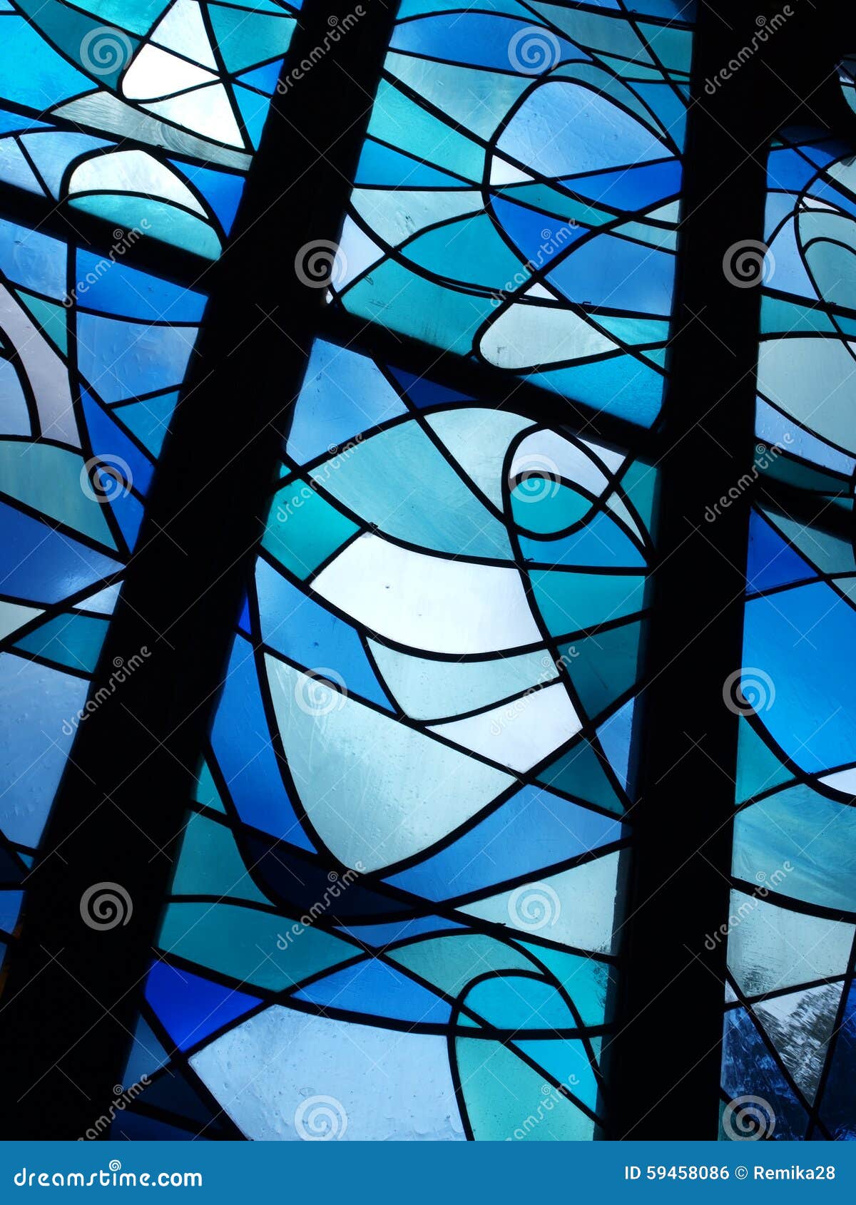 Blue stained-glass windows stock photo. Image of minster - 59458086