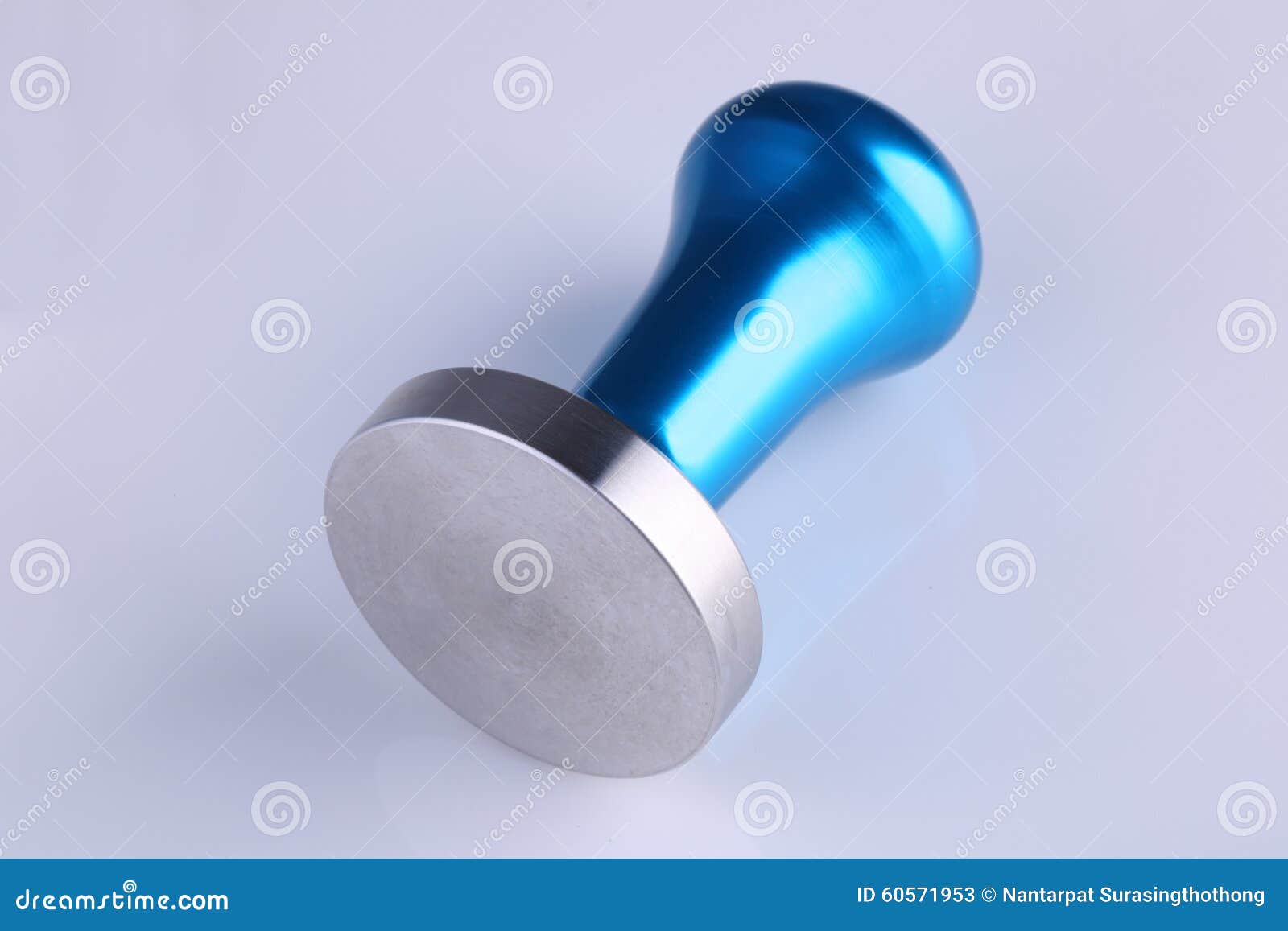 Blue Stainless Steel Coffee Temper on White Background Stock Image ...