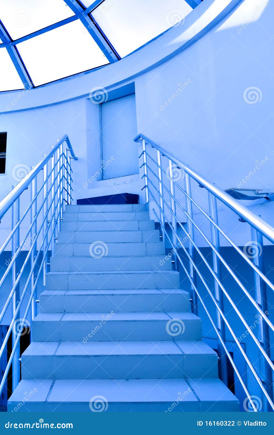 Blue stair stock photo. Image of metal, office, passage - 16160322