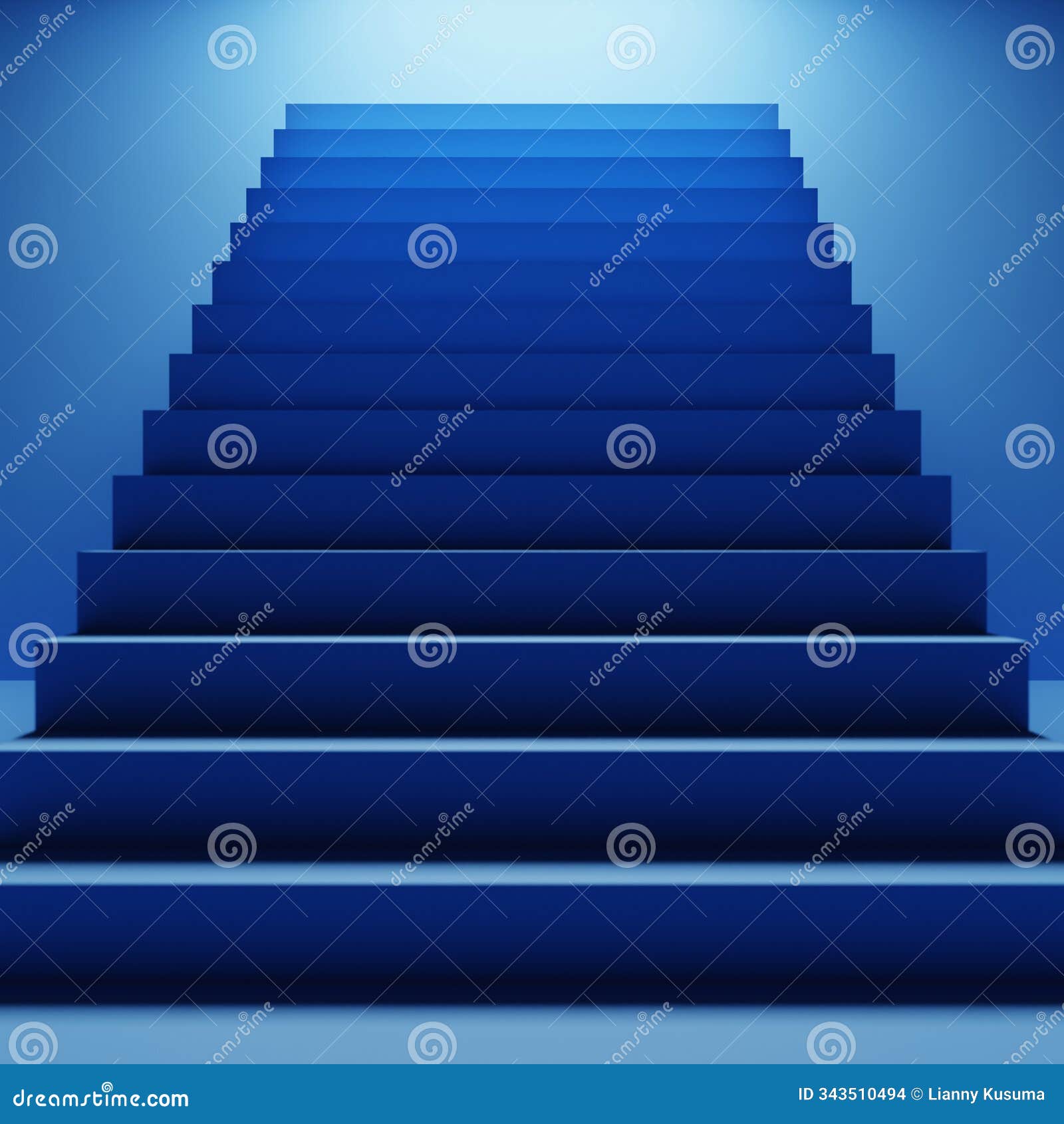 Blue Stairs on Blue Background, 3d Rendering Illustration Stock ...