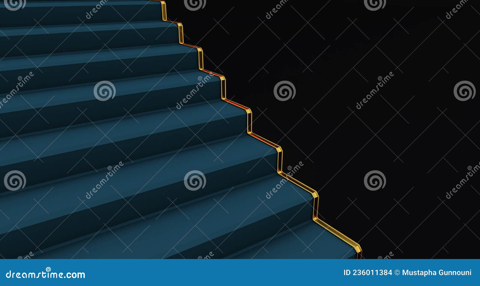 Blue Stairs, Blue Carpet on Stairs Stock Illustration - Illustration of ...