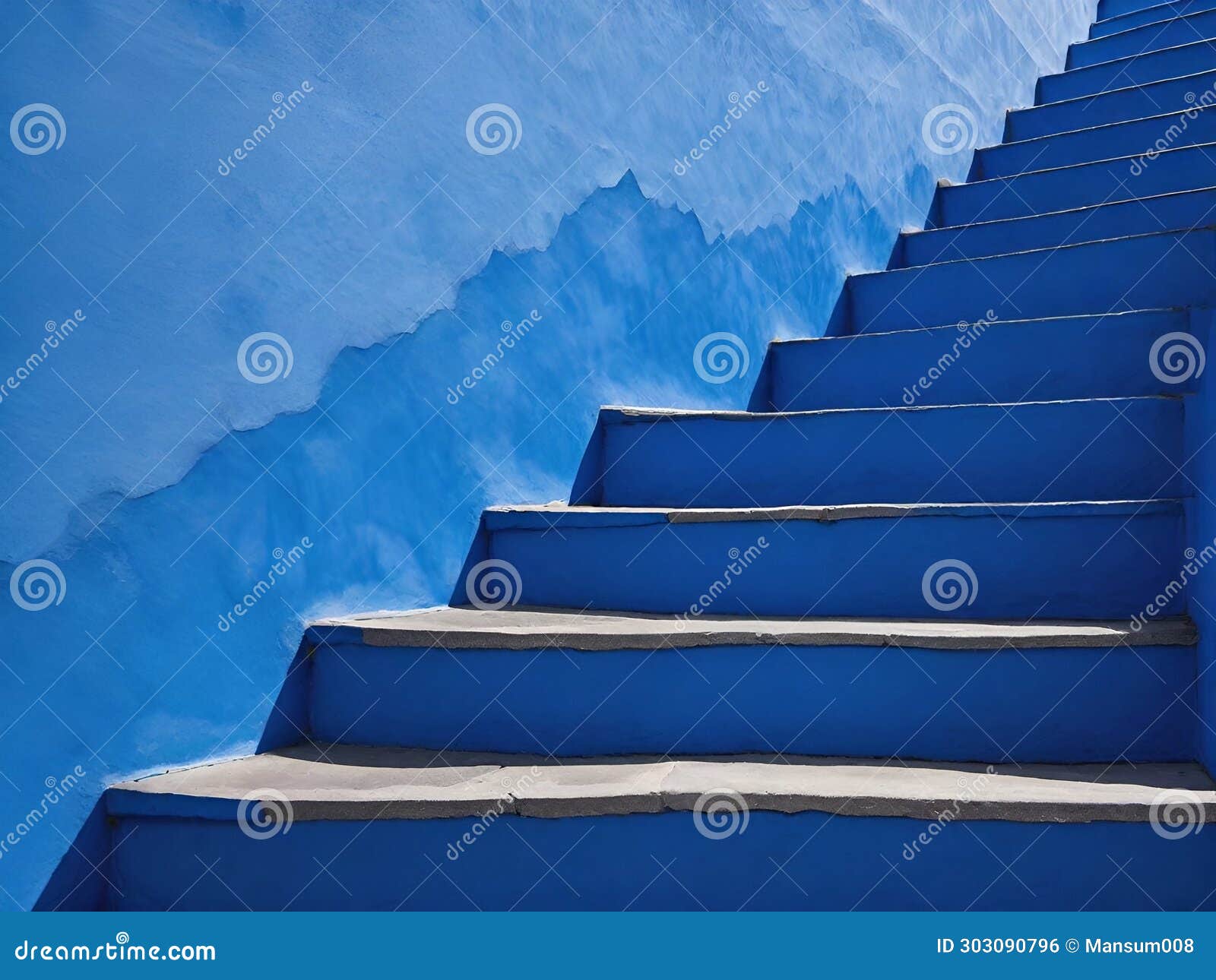 Blue stairs in the city stock illustration. Illustration of view ...
