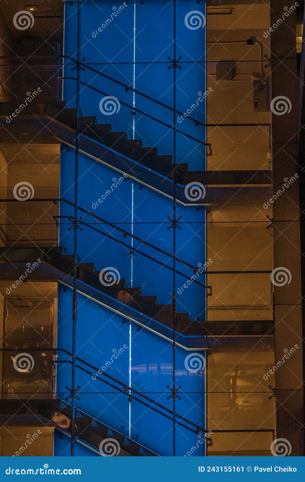 Blue stairs stock image. Image of nightclub, passage - 243155161