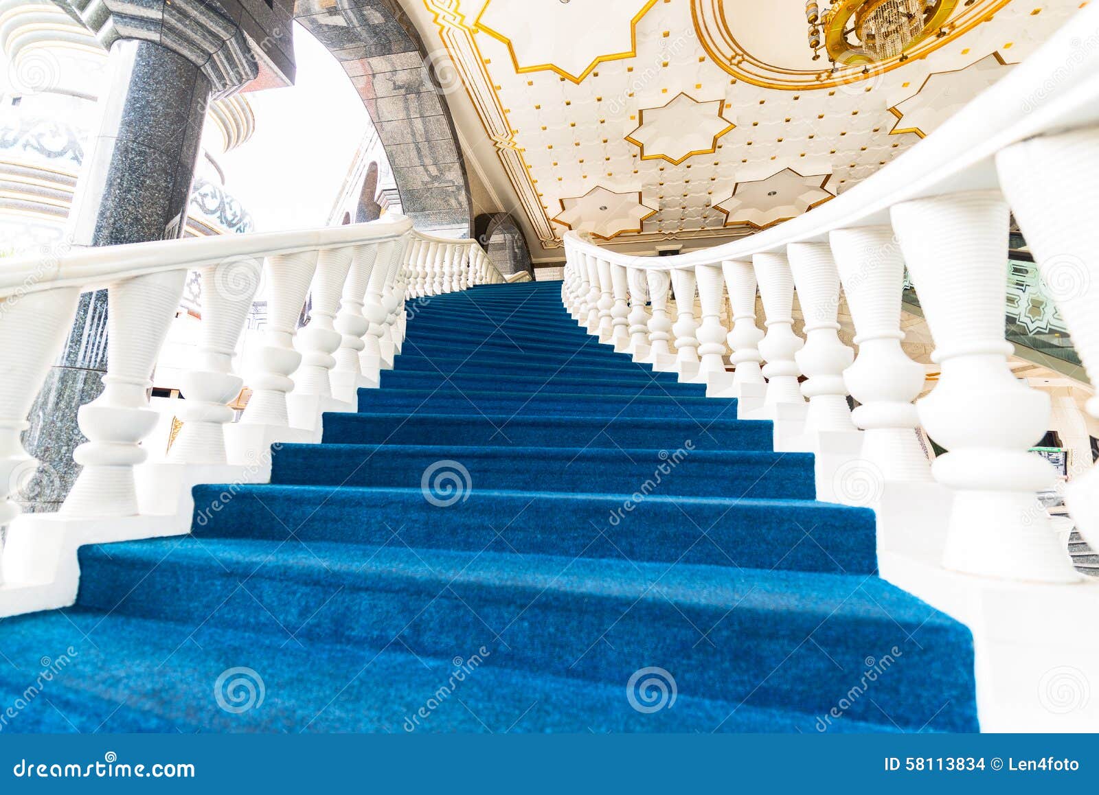 Blue stairs up to mosque stock photo. Image of feature - 58113834