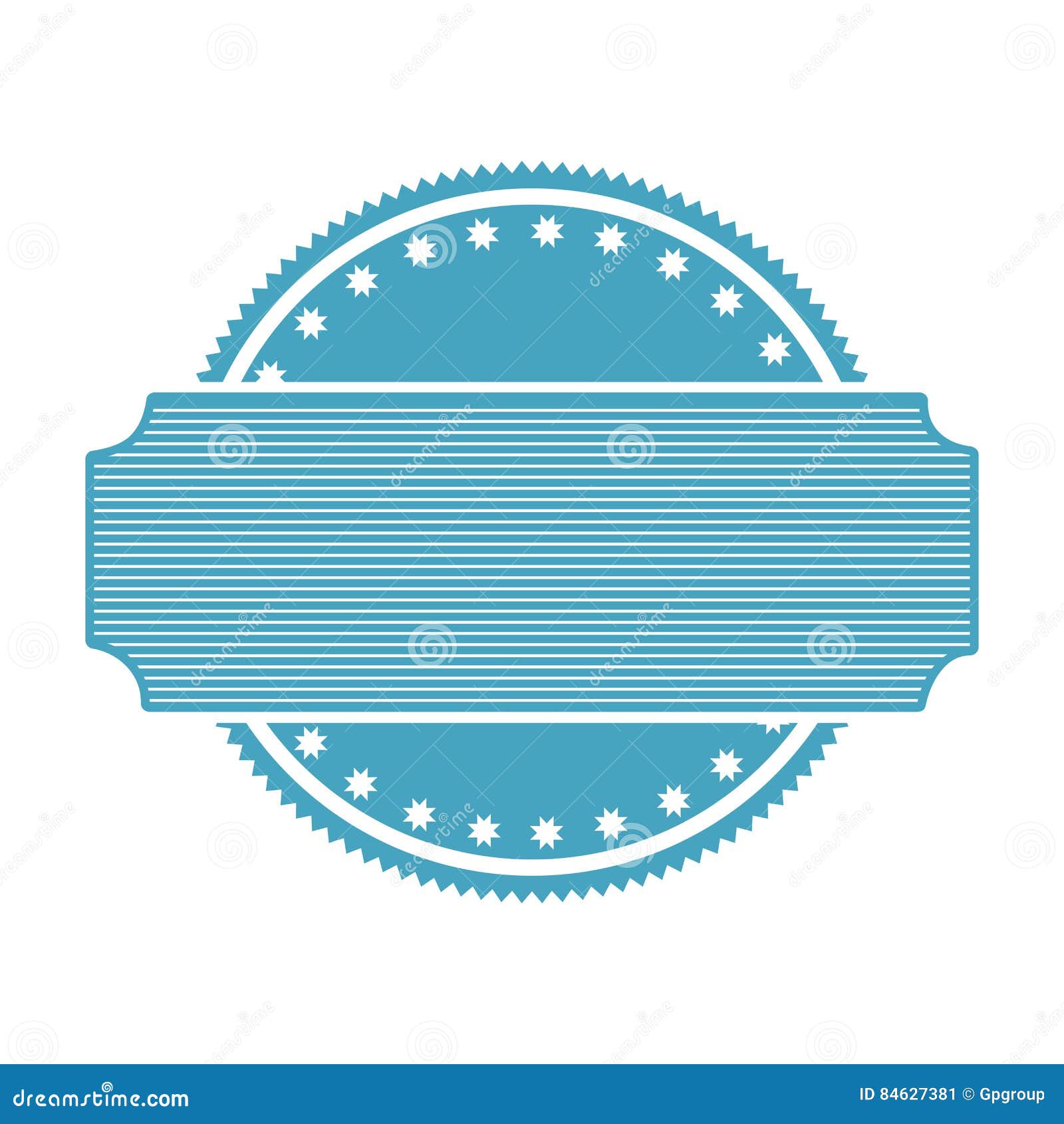 Blue Stamp Abstract Art Deco Emblem with Label Stock Vector ...