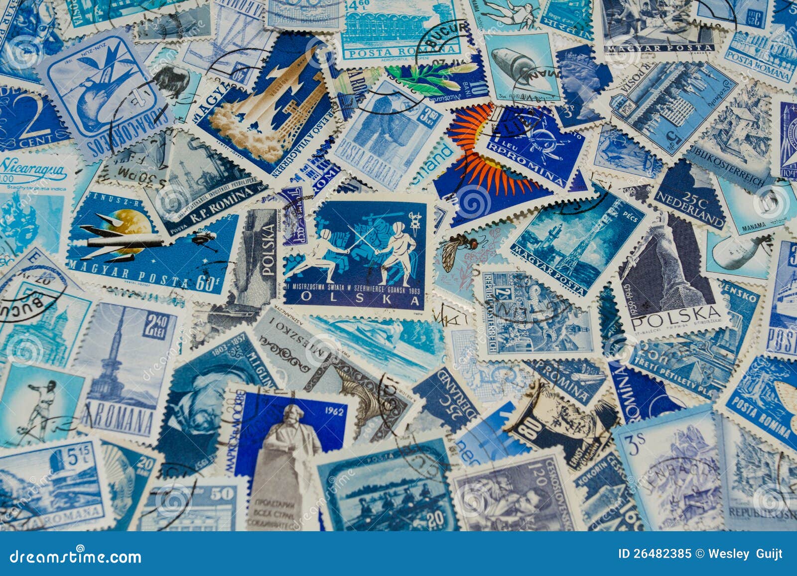 Blue stamps editorial image. Image of philately, stamp - 26482385