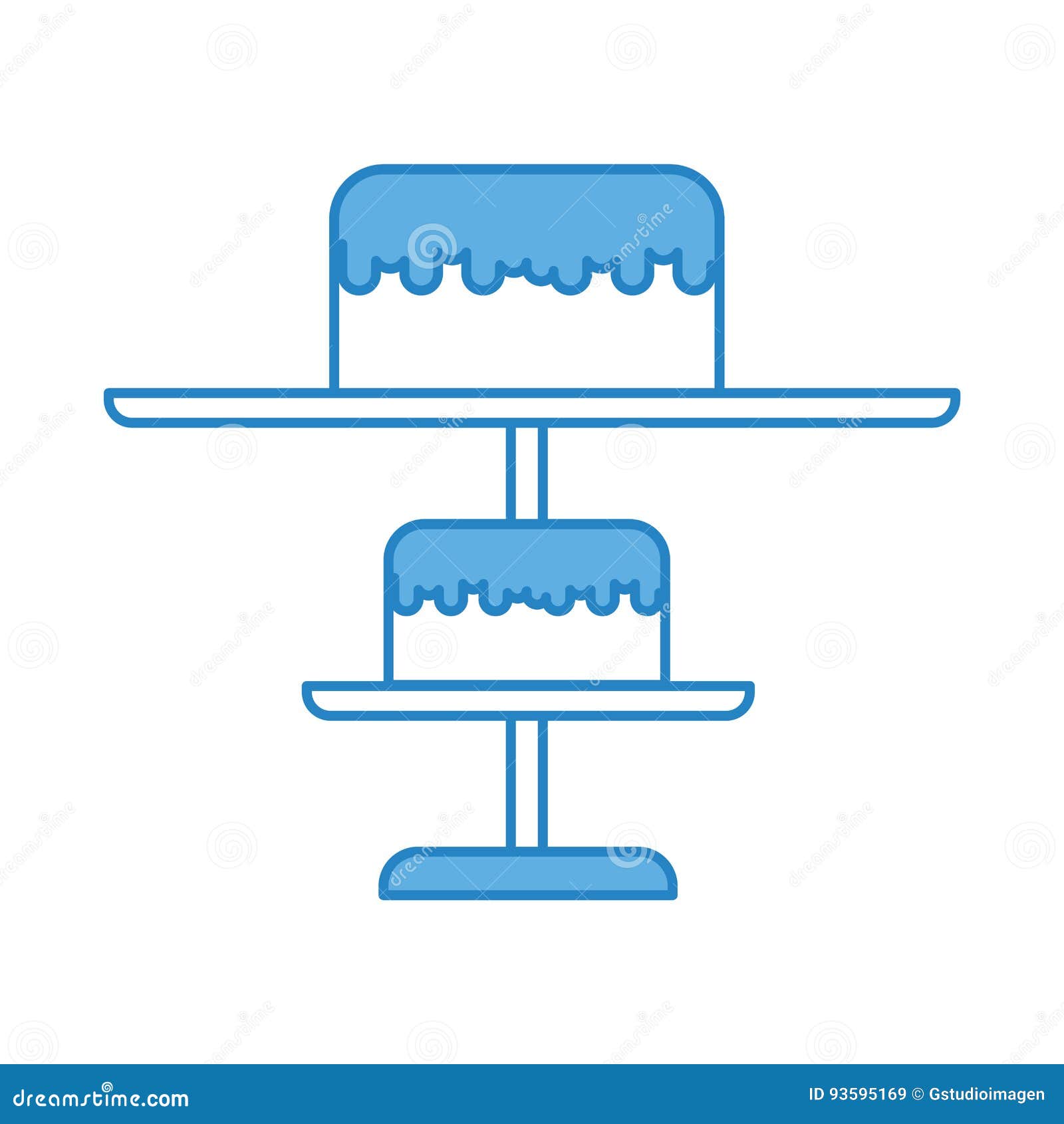 Blue Stand Birthday Cake Cartoon Stock Vector - Illustration of ...