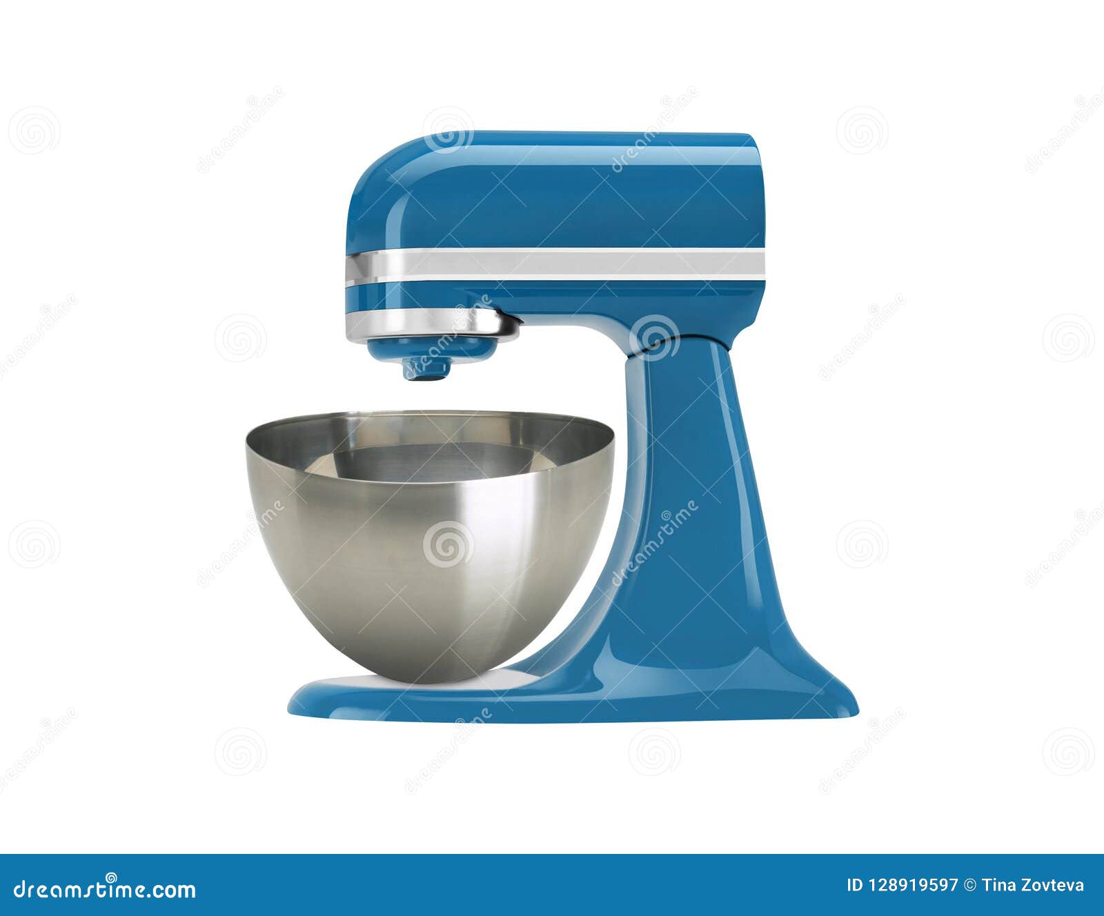 Blue stand kitchen mixer stock image. Image of equipment - 128919597