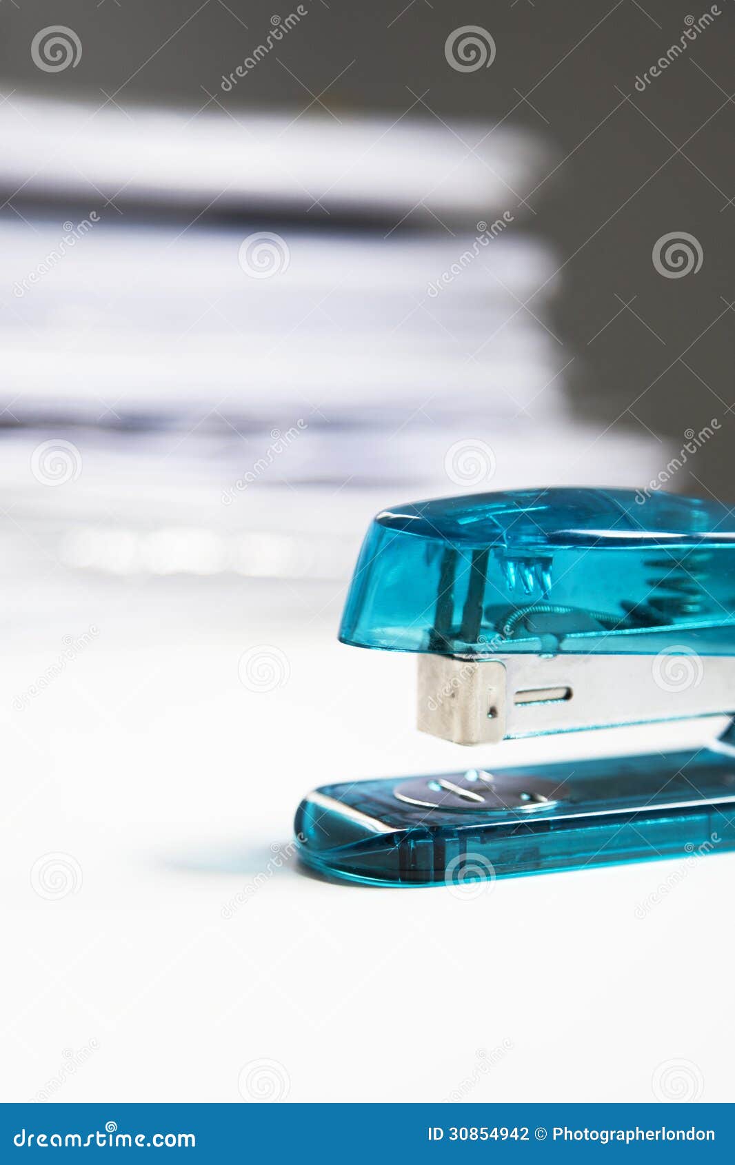 Blue Stapler On A White Background With Staples Royalty-Free Stock ...