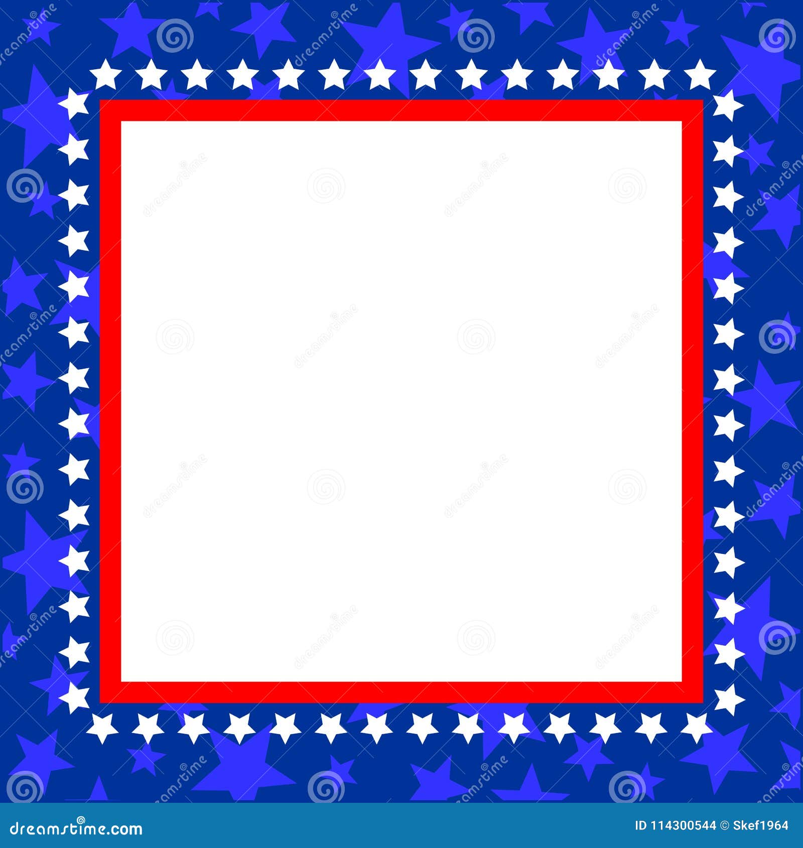 Blue Star American Photo Frame for Your Design. Stock Vector ...