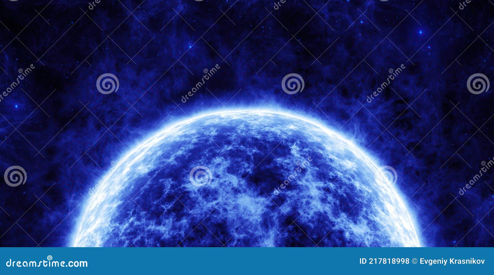 A Blue Star on the Background of Starry Space Stock Illustration ...