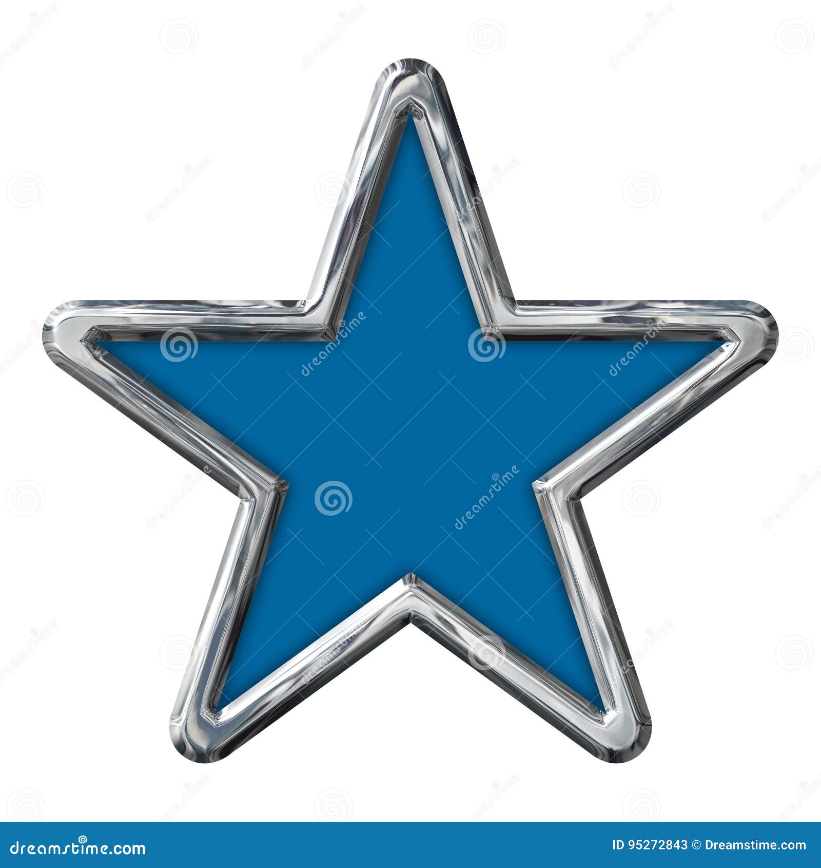 Blue Star in Chrome 12 Inches with Paths Stock Illustration ...