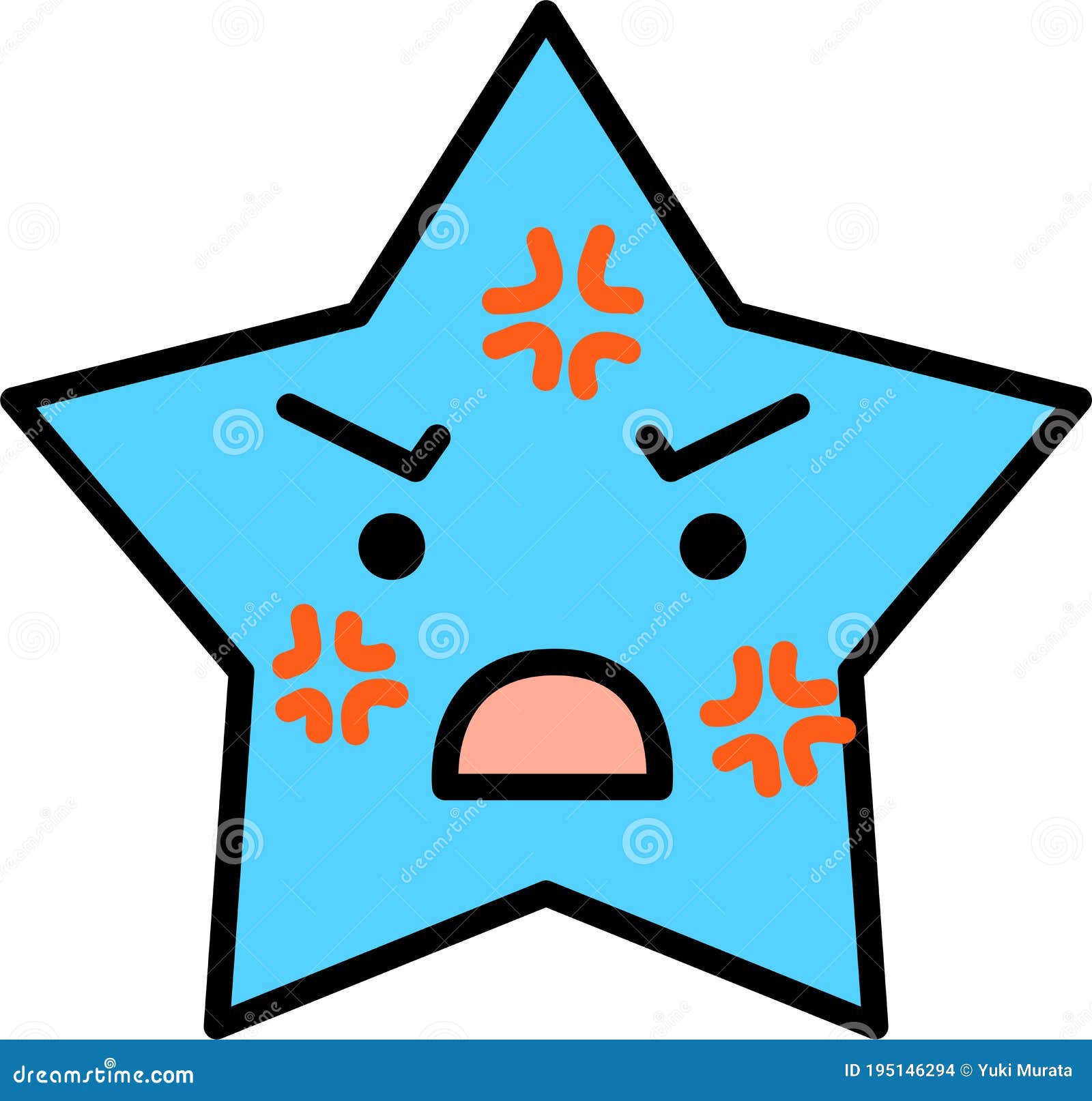 Blue Star emoticon icon stock vector. Illustration of facial - 195146294