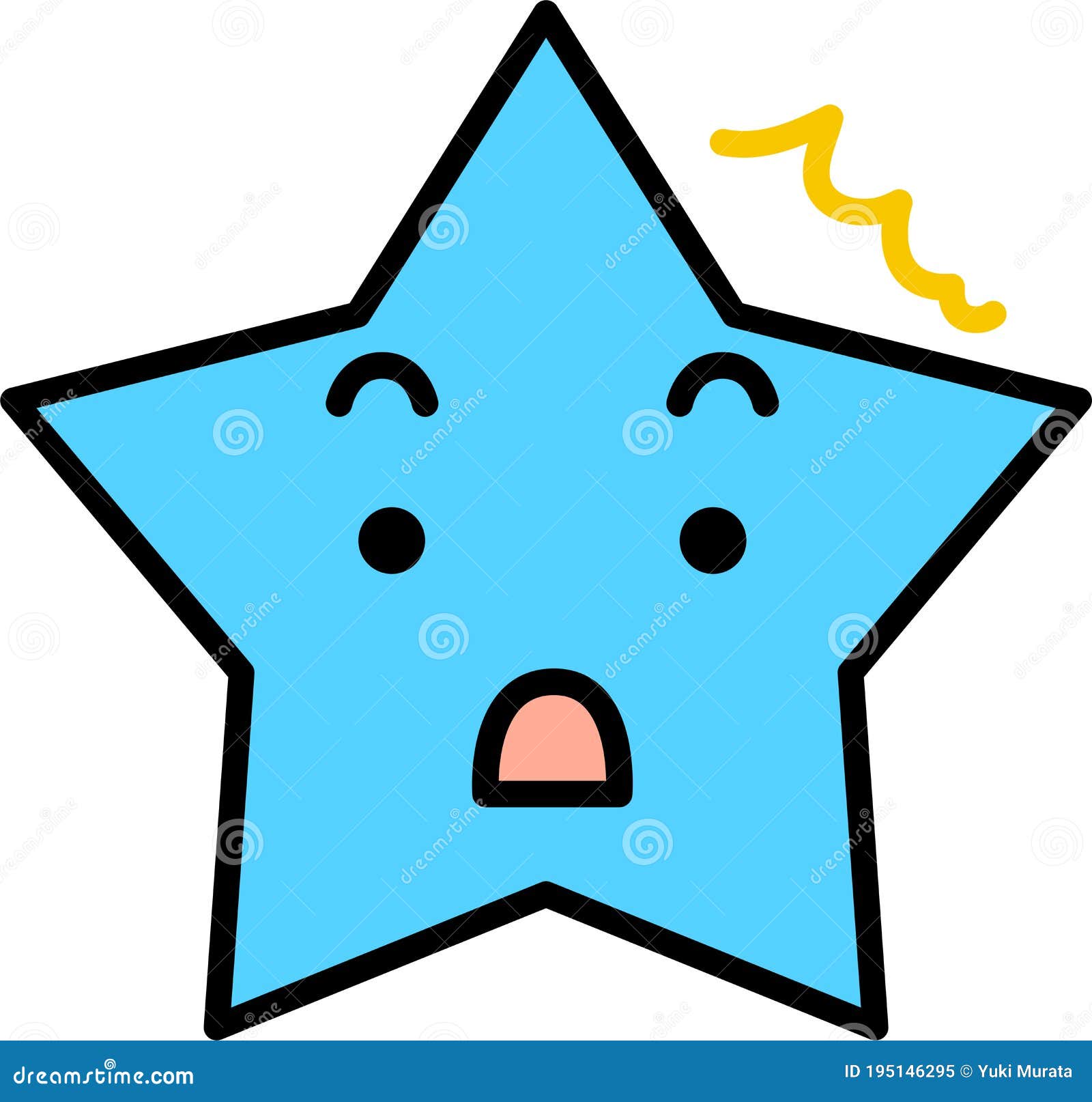 Blue Star emoticon icon stock vector. Illustration of smile - 195146295