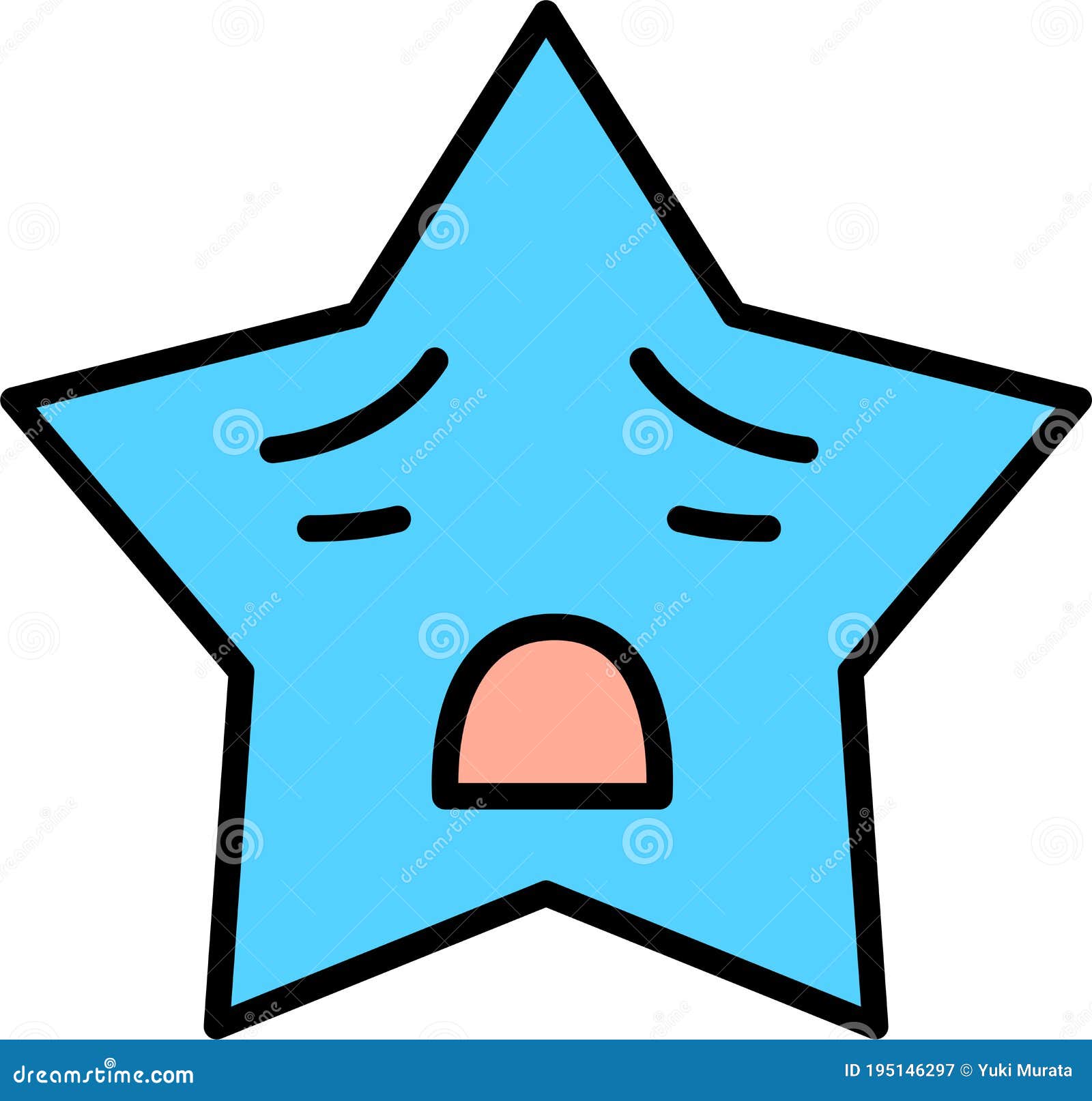 Blue Star emoticon icon stock vector. Illustration of doubt - 195146297