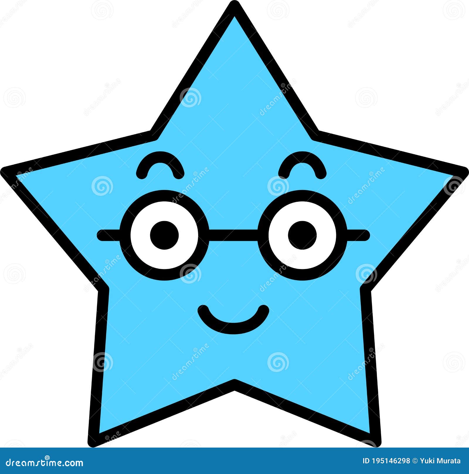 Blue Star emoticon icon stock vector. Illustration of happy - 195146298