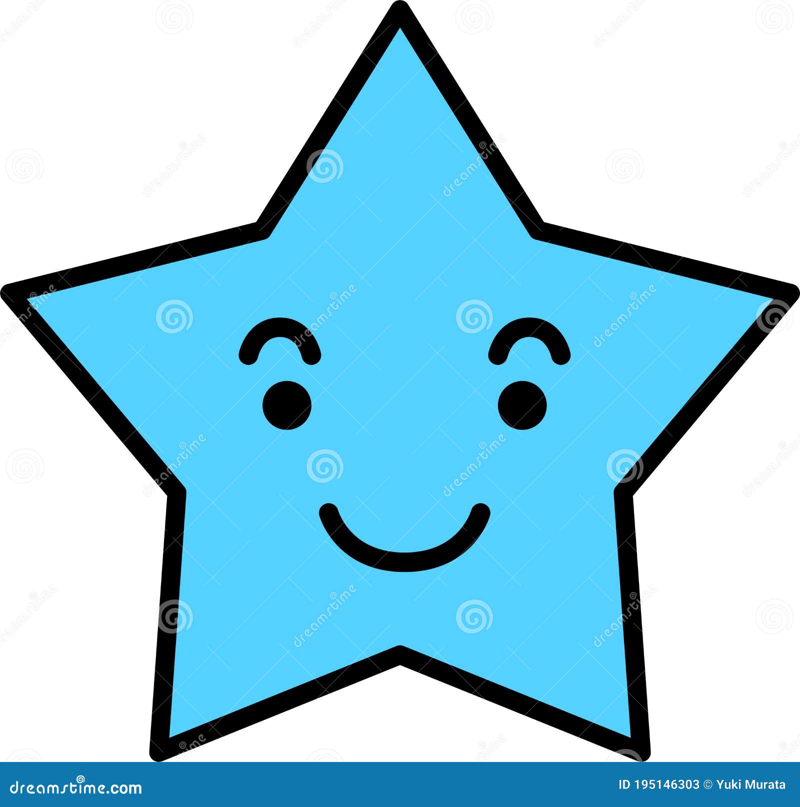 Blue Star emoticon icon stock vector. Illustration of dissatisfaction ...