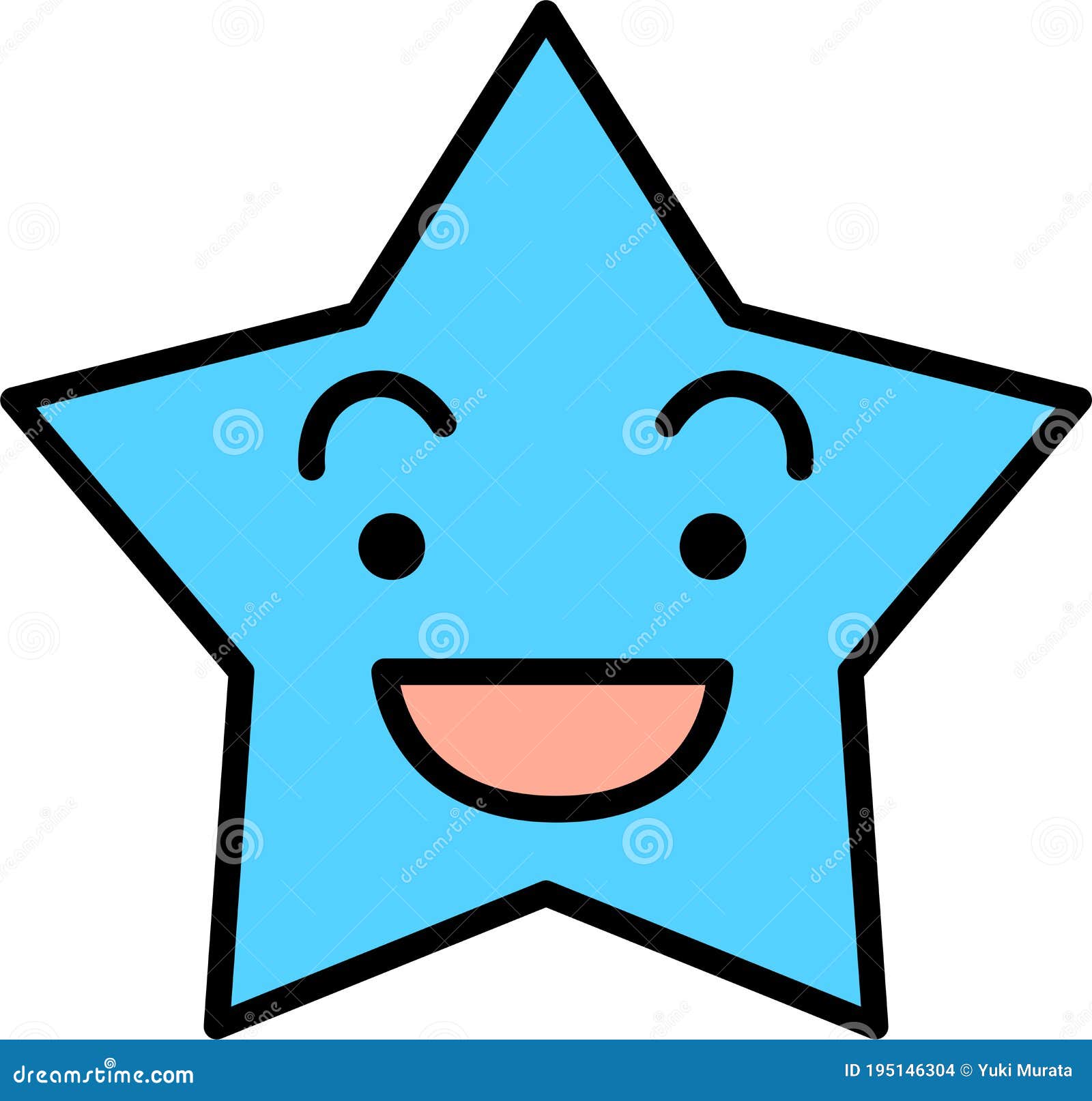 Blue Star emoticon icon stock vector. Illustration of shooting - 195146304