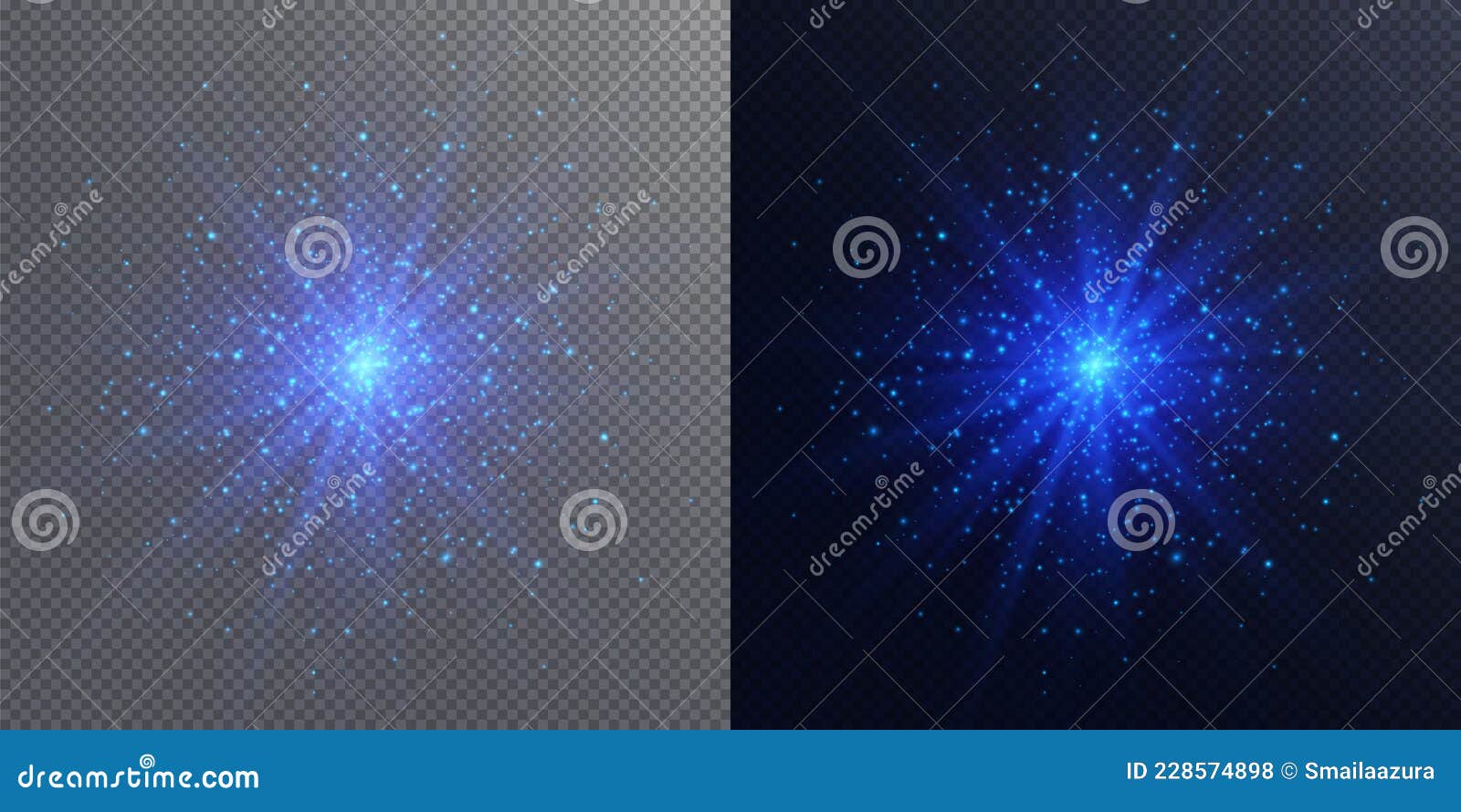 Blue Star Explosion with Bright Sparkles, Cosmic Starburst, Vector ...