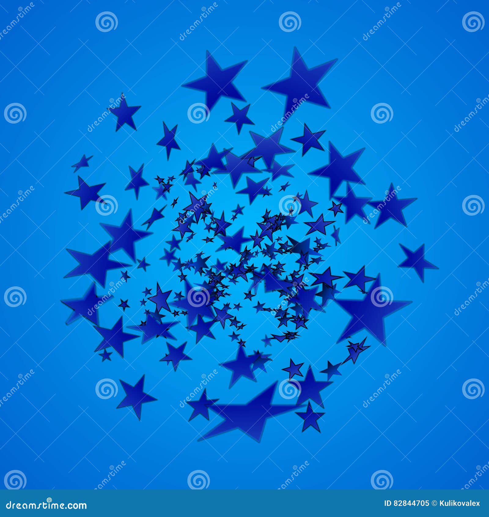 Blue Star Explosion. Cartoon Illustration. Depth of Field Stock ...