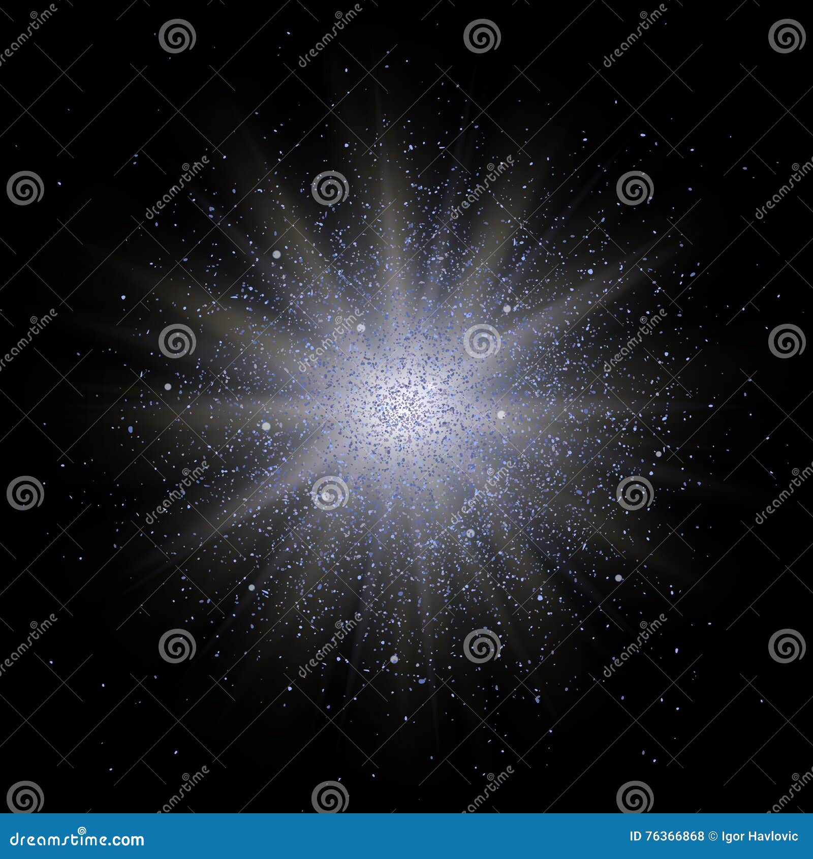 Blue Star Glitter Particle Explosion. Space Body Implosion Effect Stock ...