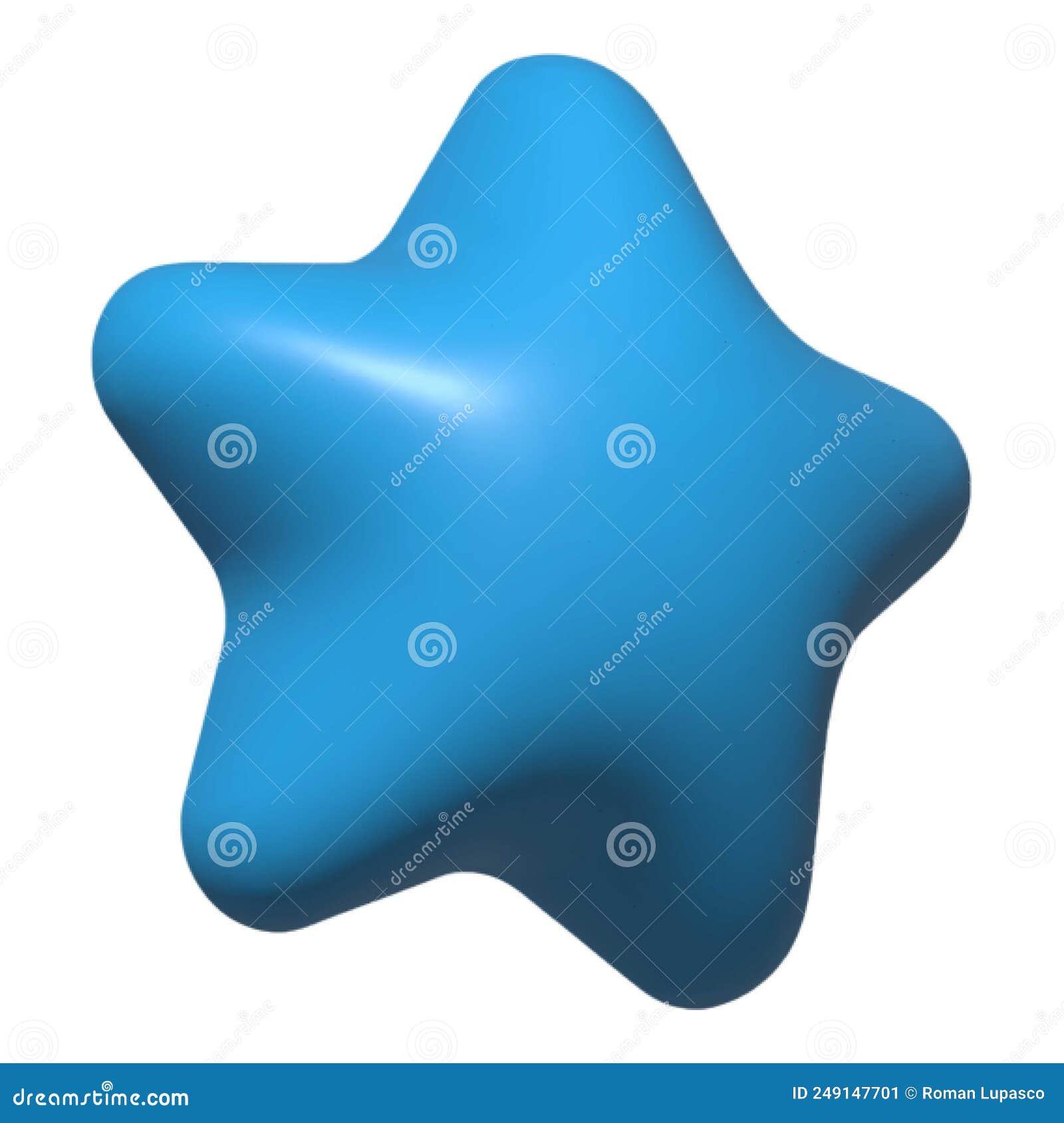 Blue Star Icon 3d Cartoon Vector. Render Element Stock Vector ...