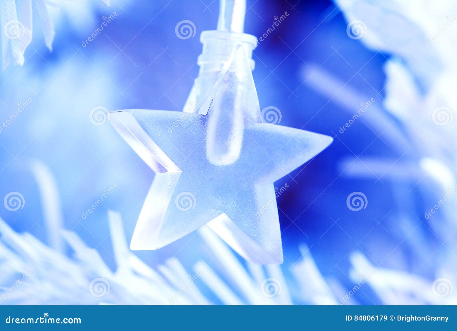 Blue Star Christmas Lighting. Stock Image - Image of plastic, shaped ...