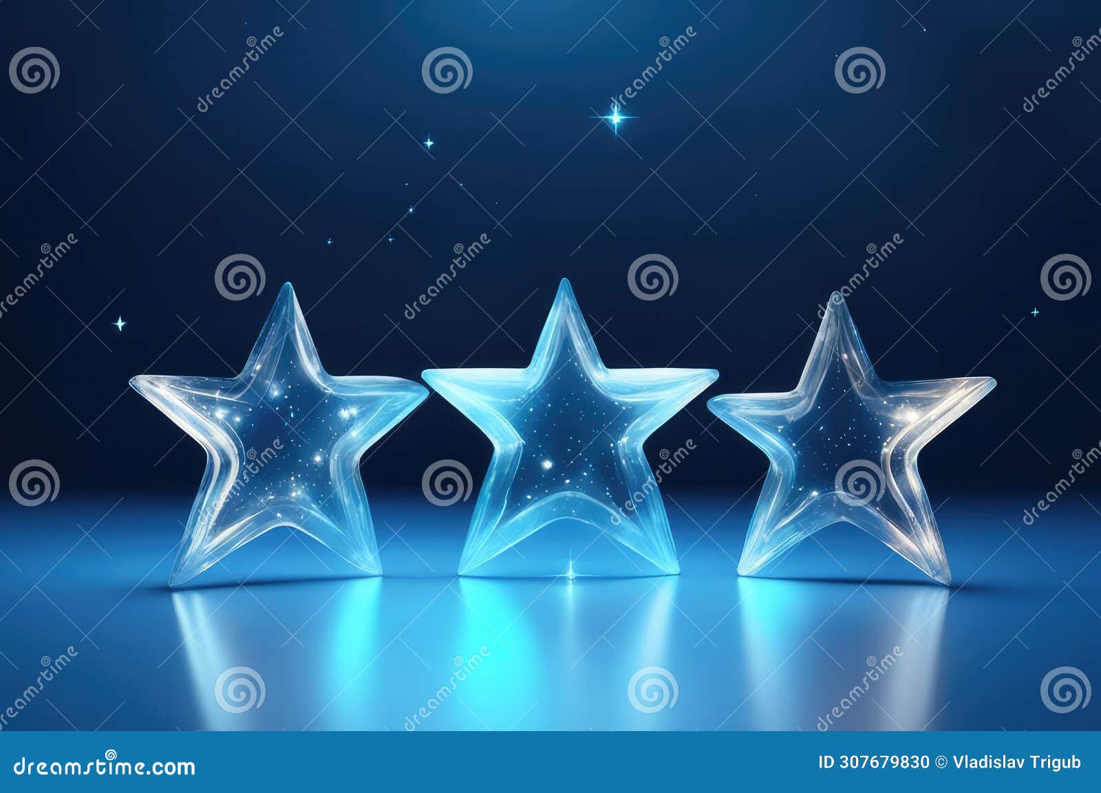 Blue Star Made of Transparent Crystal. Ice Star Stock Illustration ...
