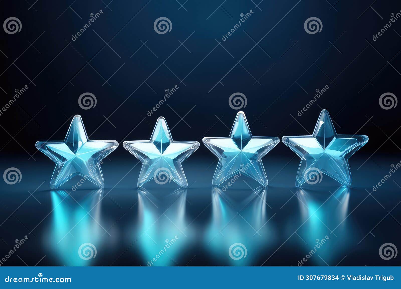 Blue Star Made of Transparent Crystal. Ice Star Stock Illustration ...