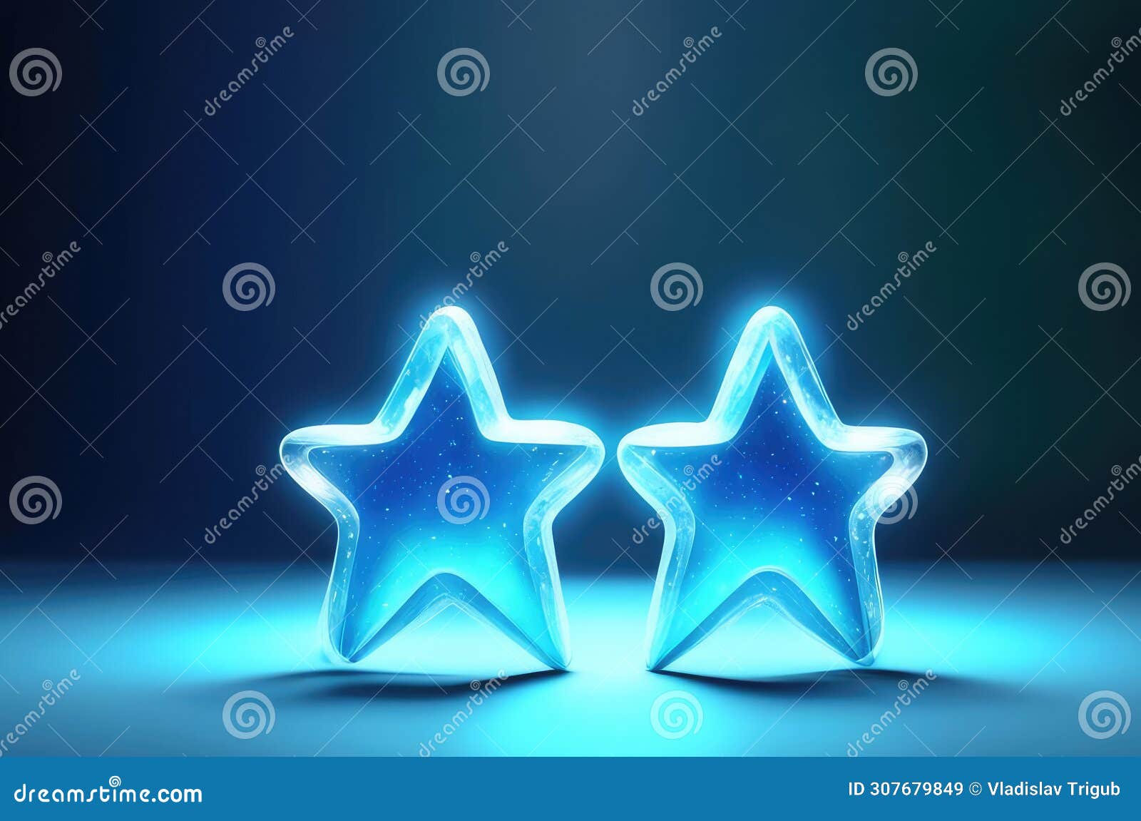 Blue Star Made of Transparent Crystal. Ice Star Stock Illustration ...
