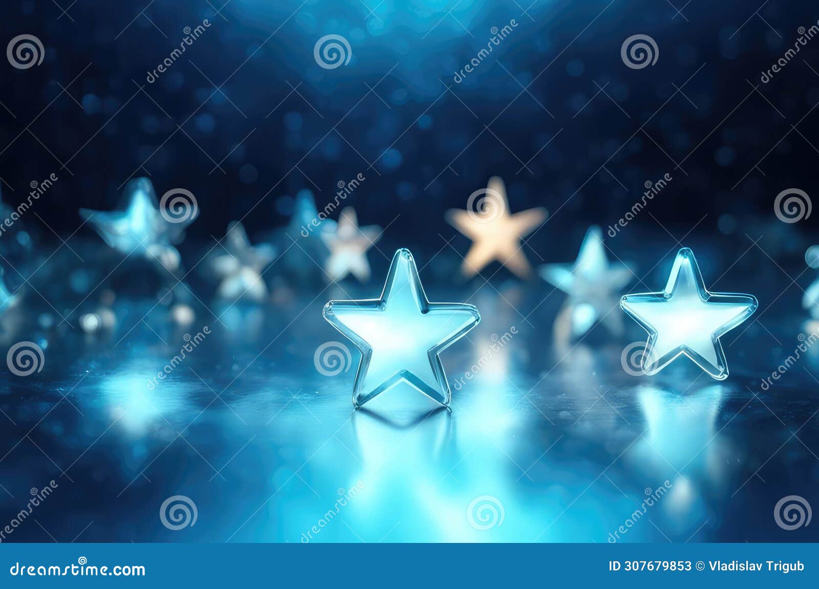 Blue Star Made of Transparent Crystal. Ice Star Stock Illustration ...