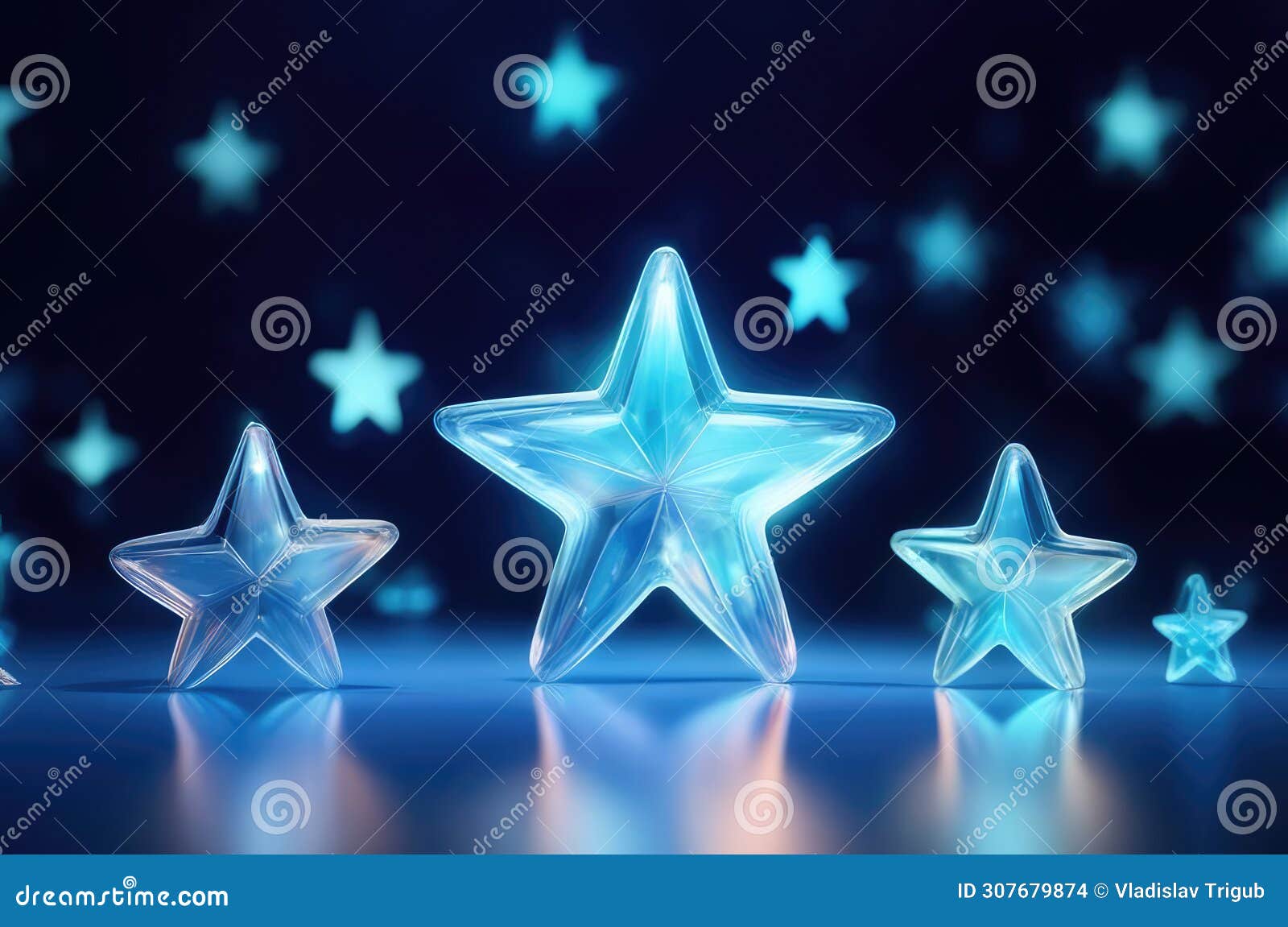 Blue Star Made of Transparent Crystal. Ice Star Stock Illustration ...
