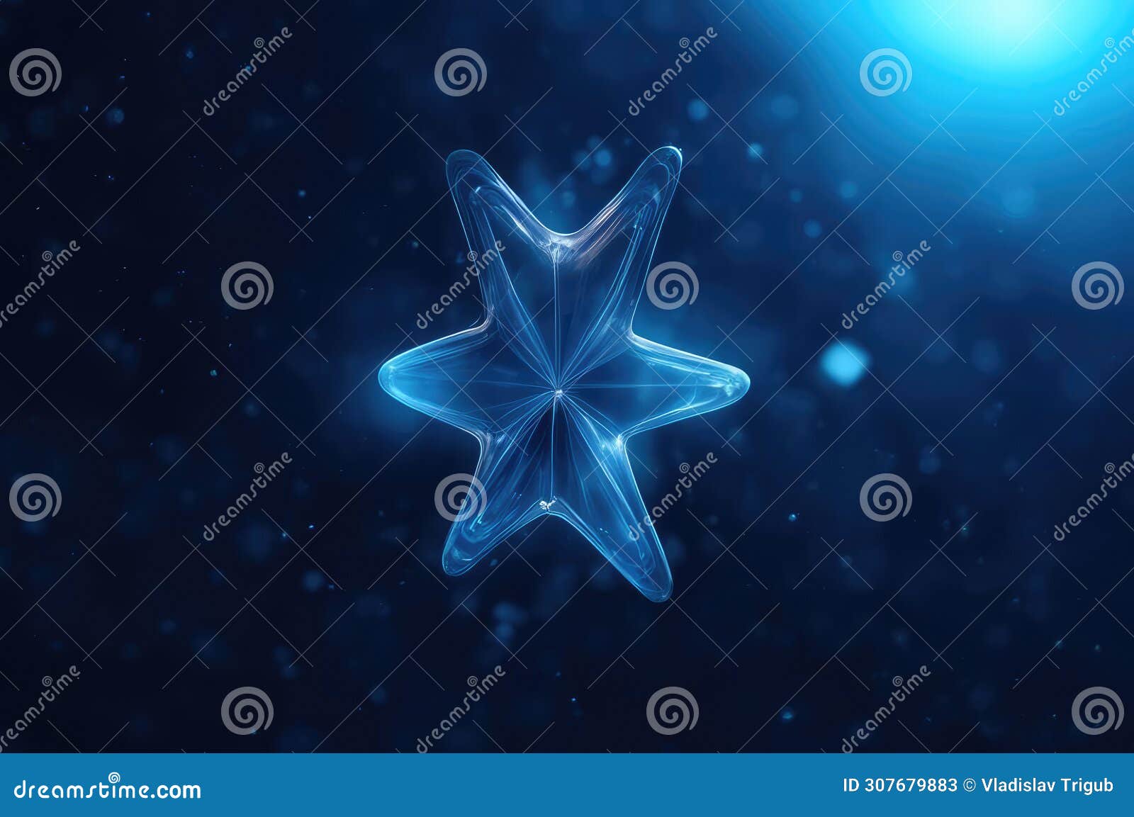 Blue Star Made of Transparent Crystal. Ice Star Stock Illustration ...
