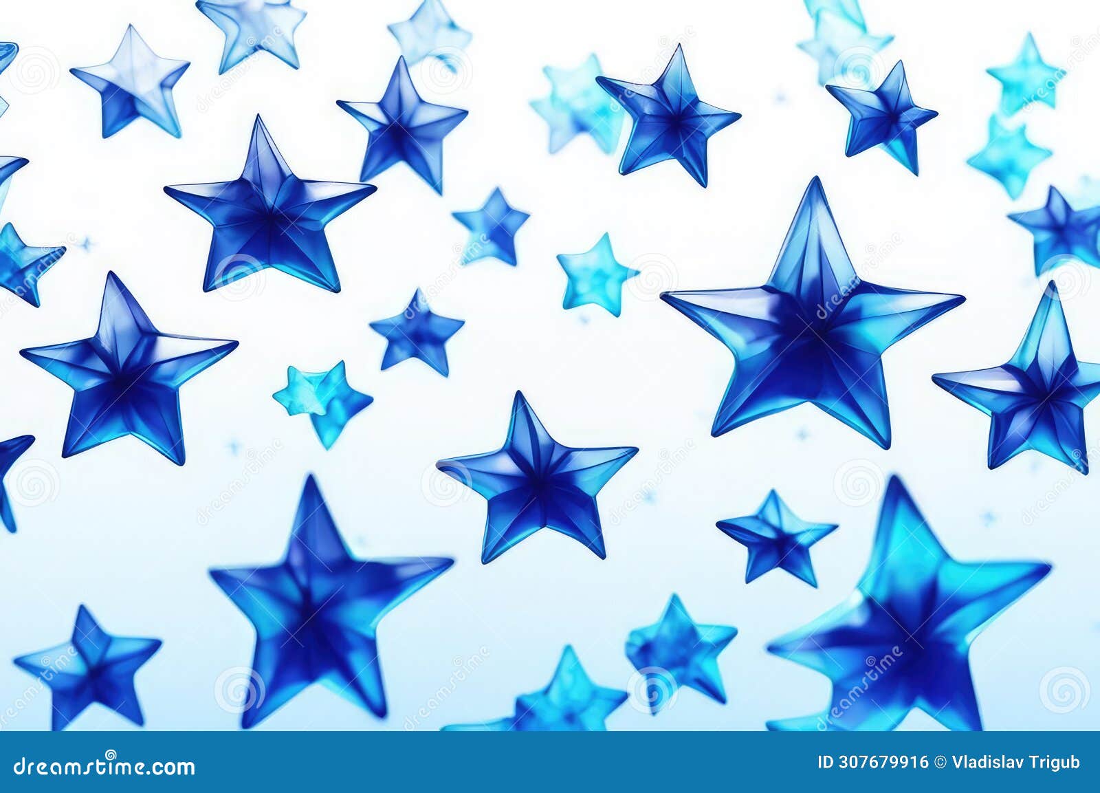 Blue Star Made of Transparent Crystal. Ice Star Stock Illustration ...