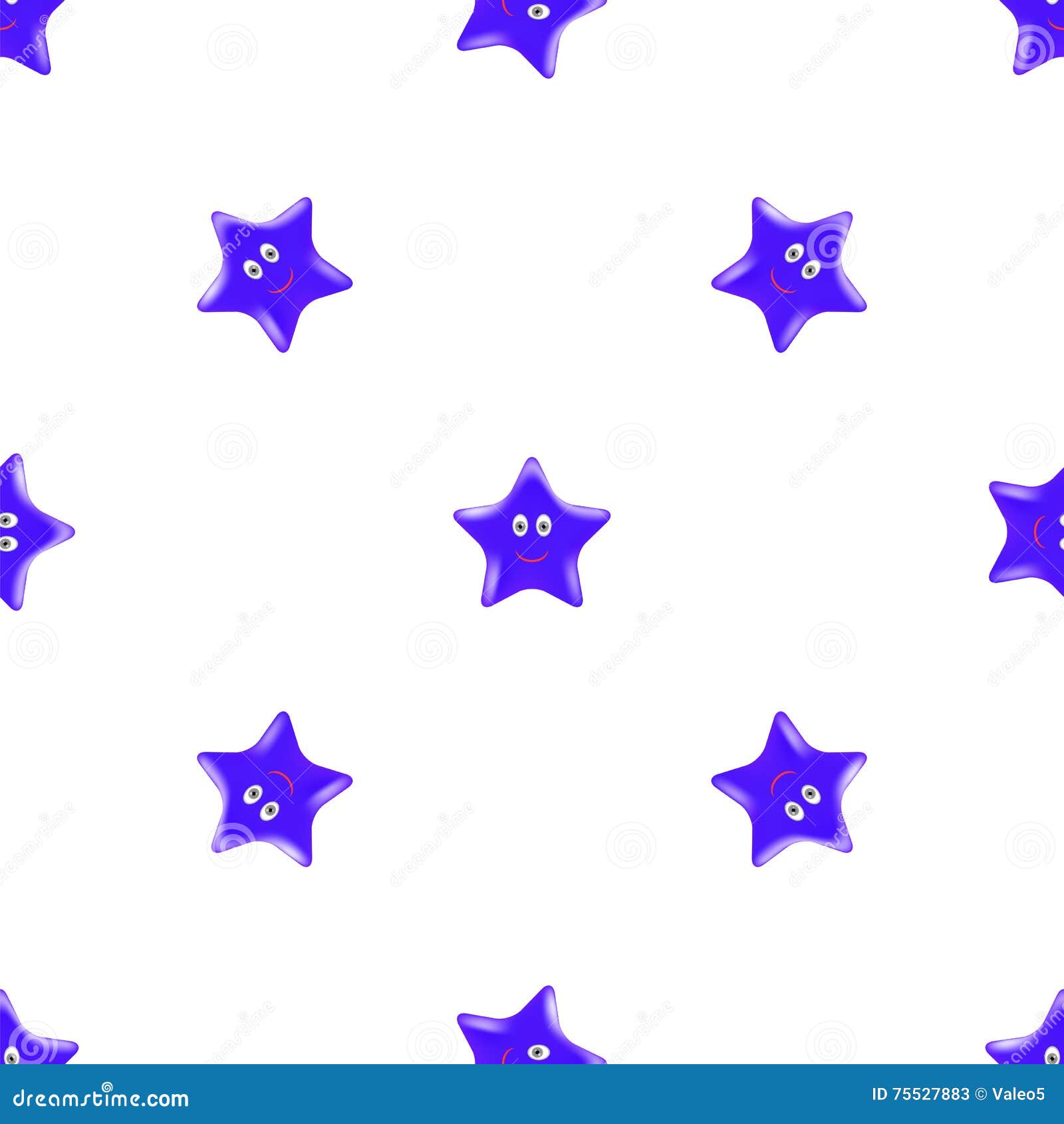 Blue Star Seamless Pattern stock vector. Illustration of pattern - 75527883