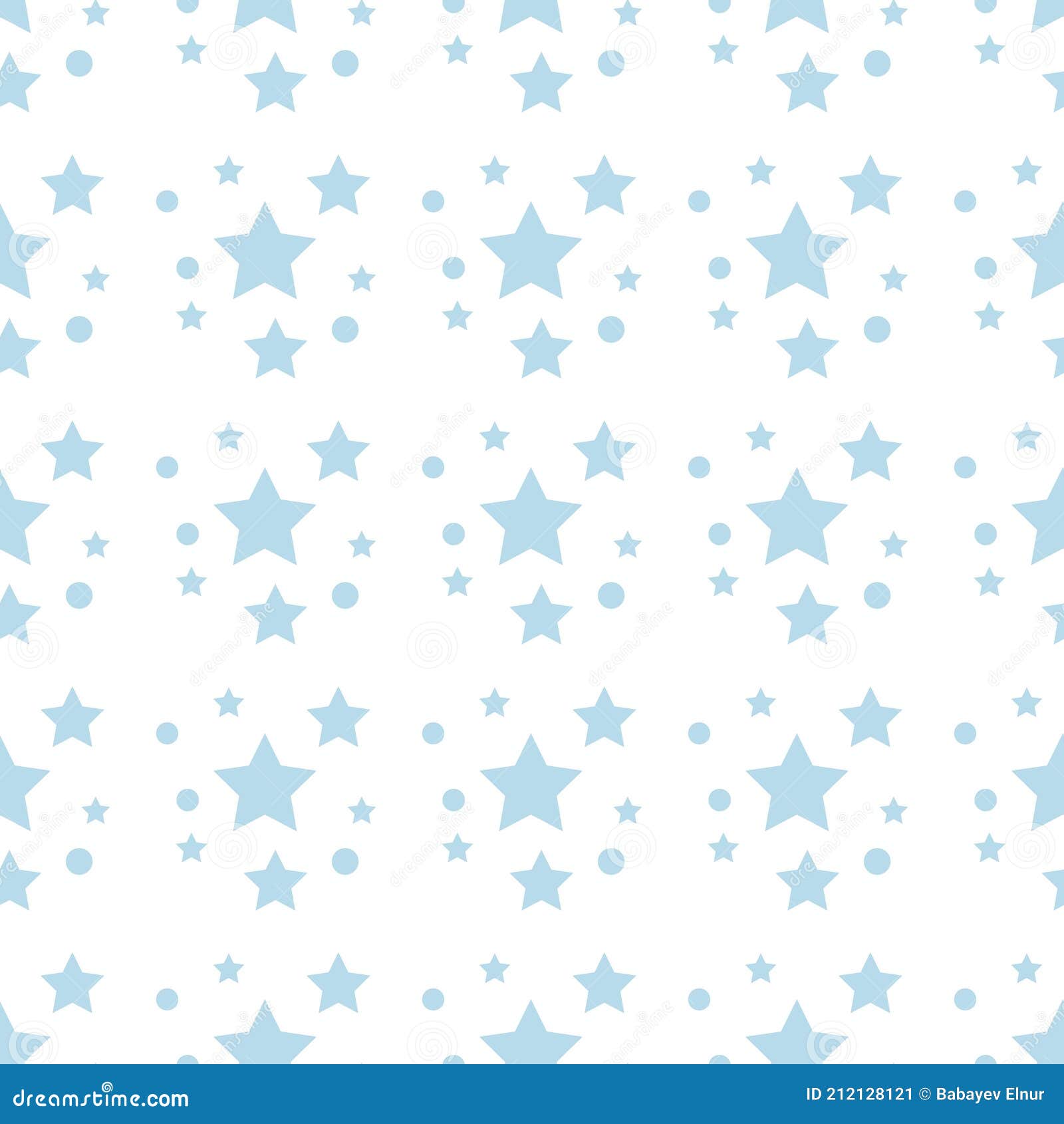 Blue Star Seamless on White Vector Pattern Background Stock Vector ...