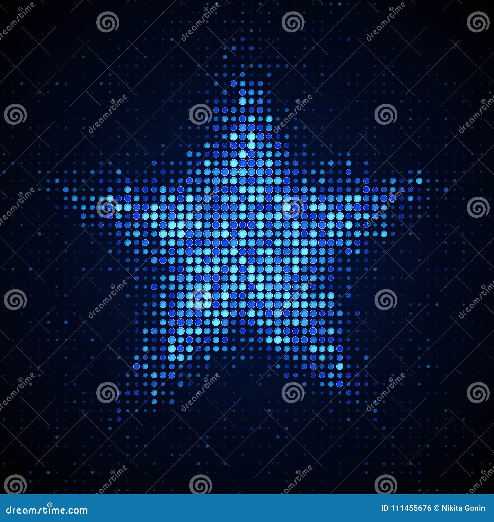 Blue Star Shape of LED Dots on Screen Stock Illustration - Illustration ...