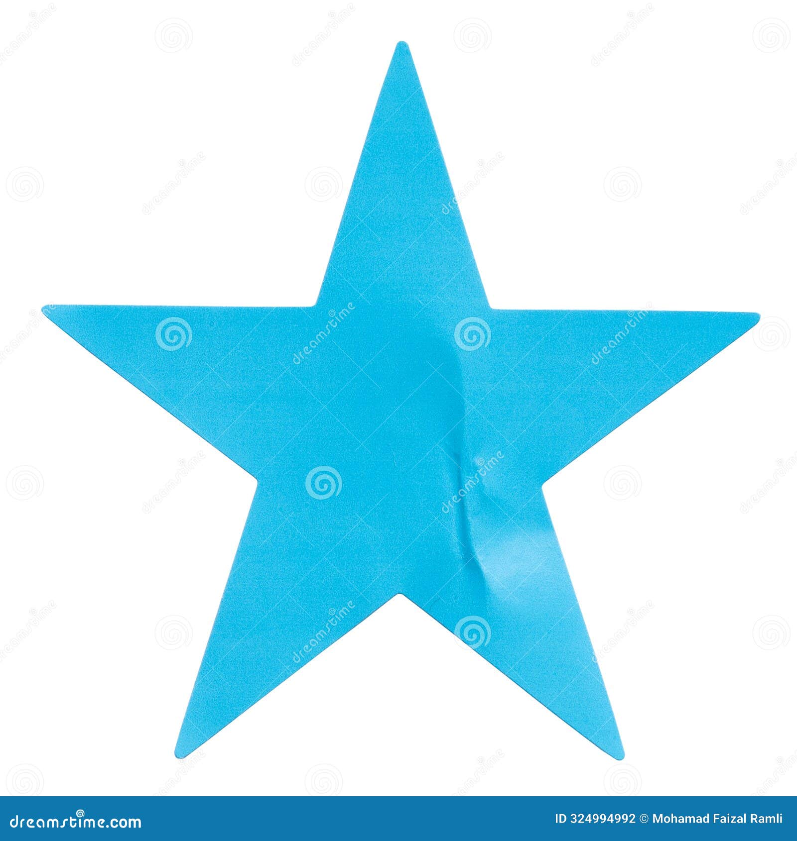 Blue Star Shape Paper Sticker Label Isolated on White Background Stock ...