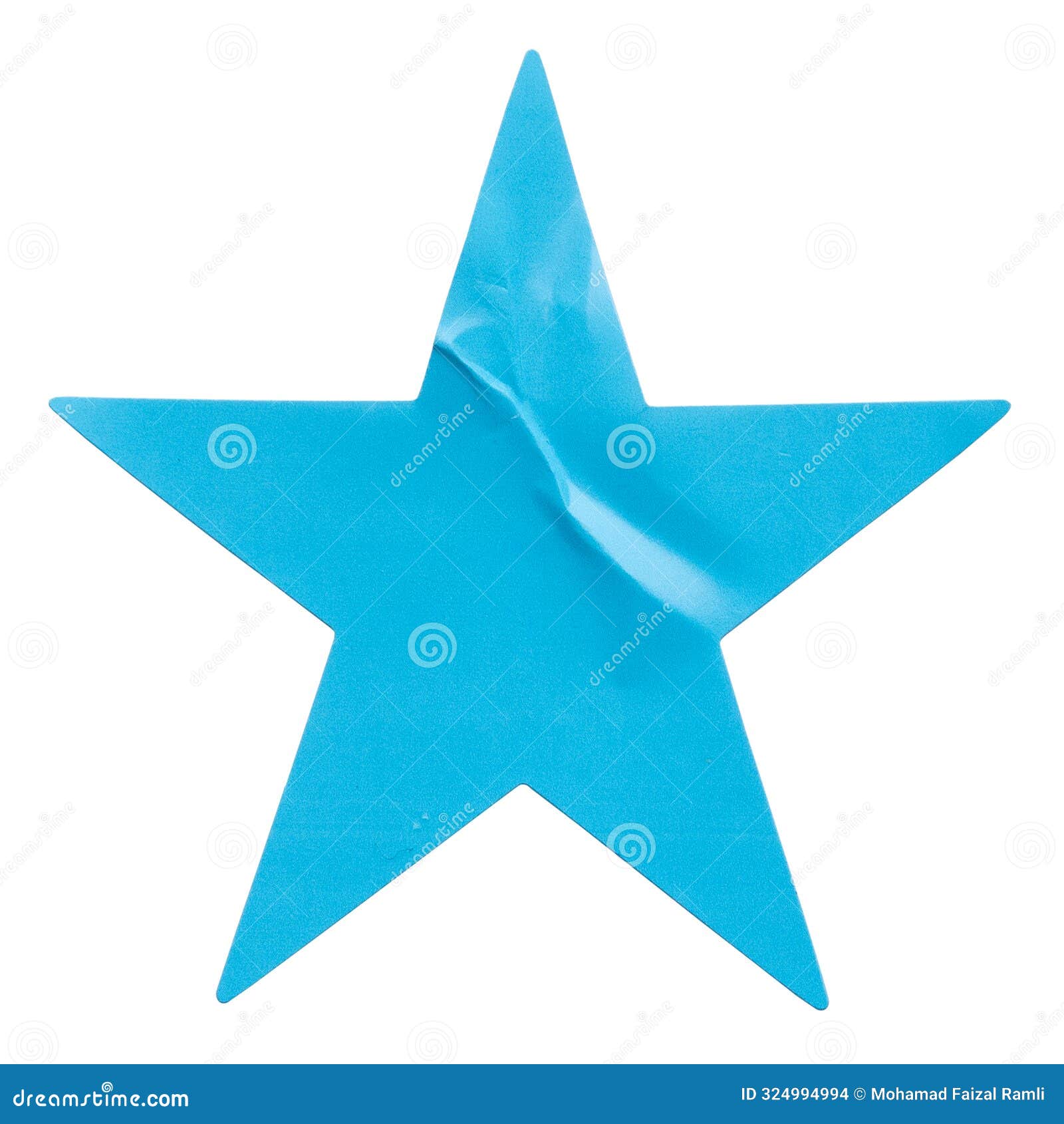 Blue Star Shape Paper Sticker Label Isolated on White Background Stock ...